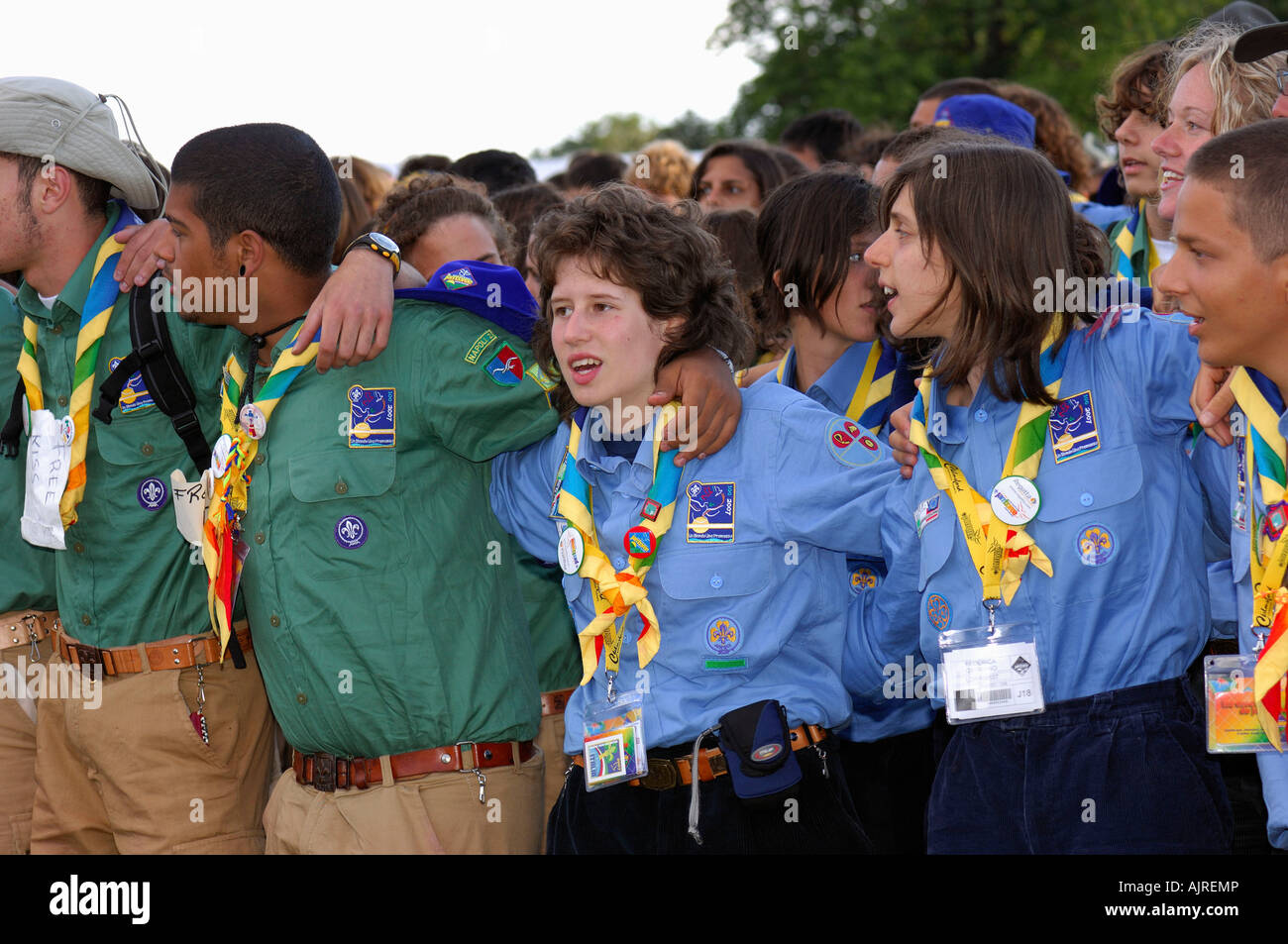 Scouts at the 21st international Jamboree Stock Photo - Alamy