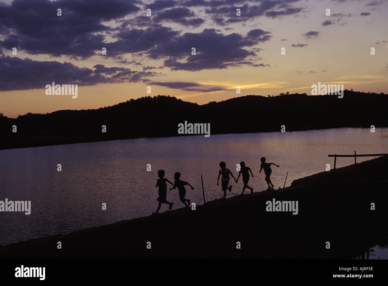 Lake at twilight Stock Photo - Alamy