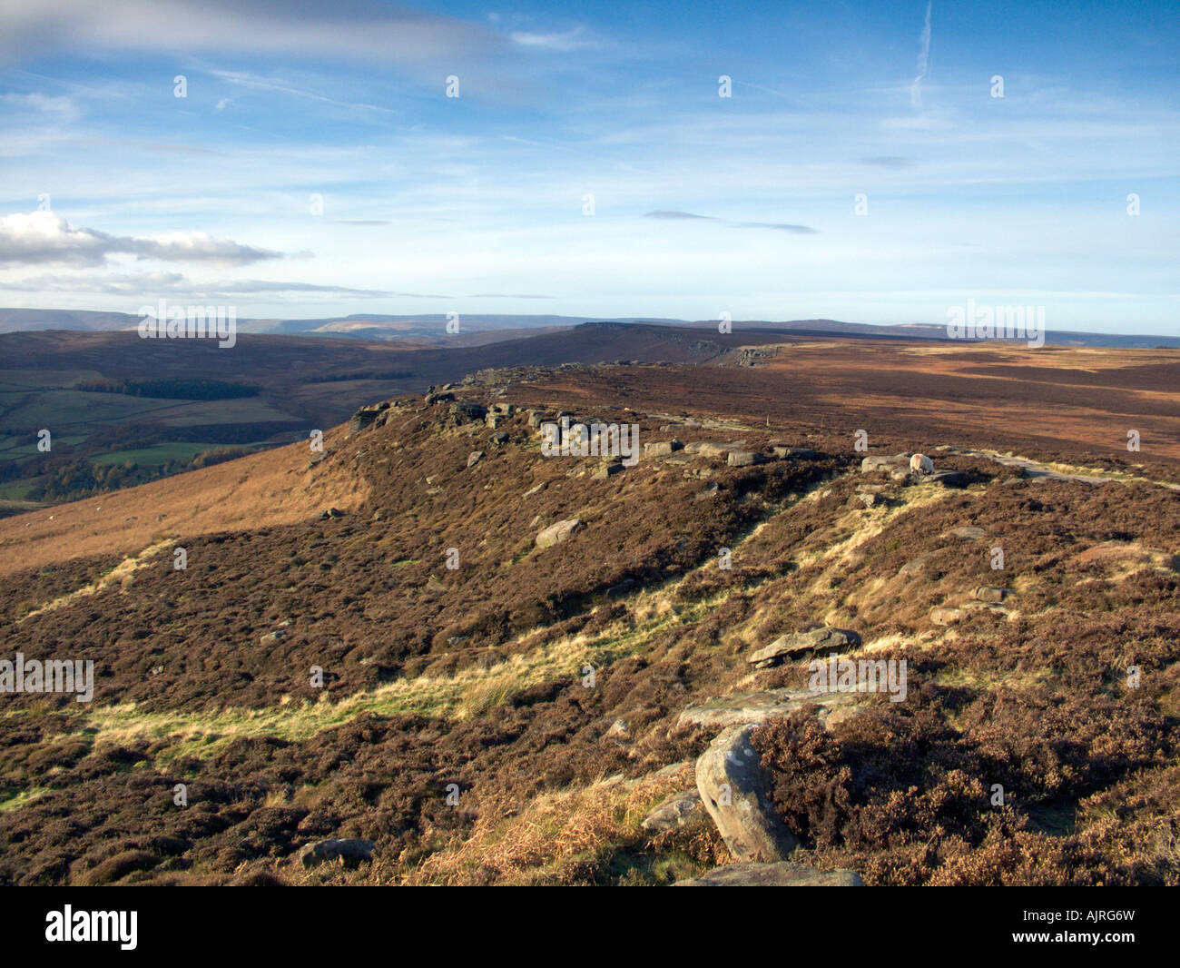 Stanage Edge in the Peak District National Park England, moorland ...