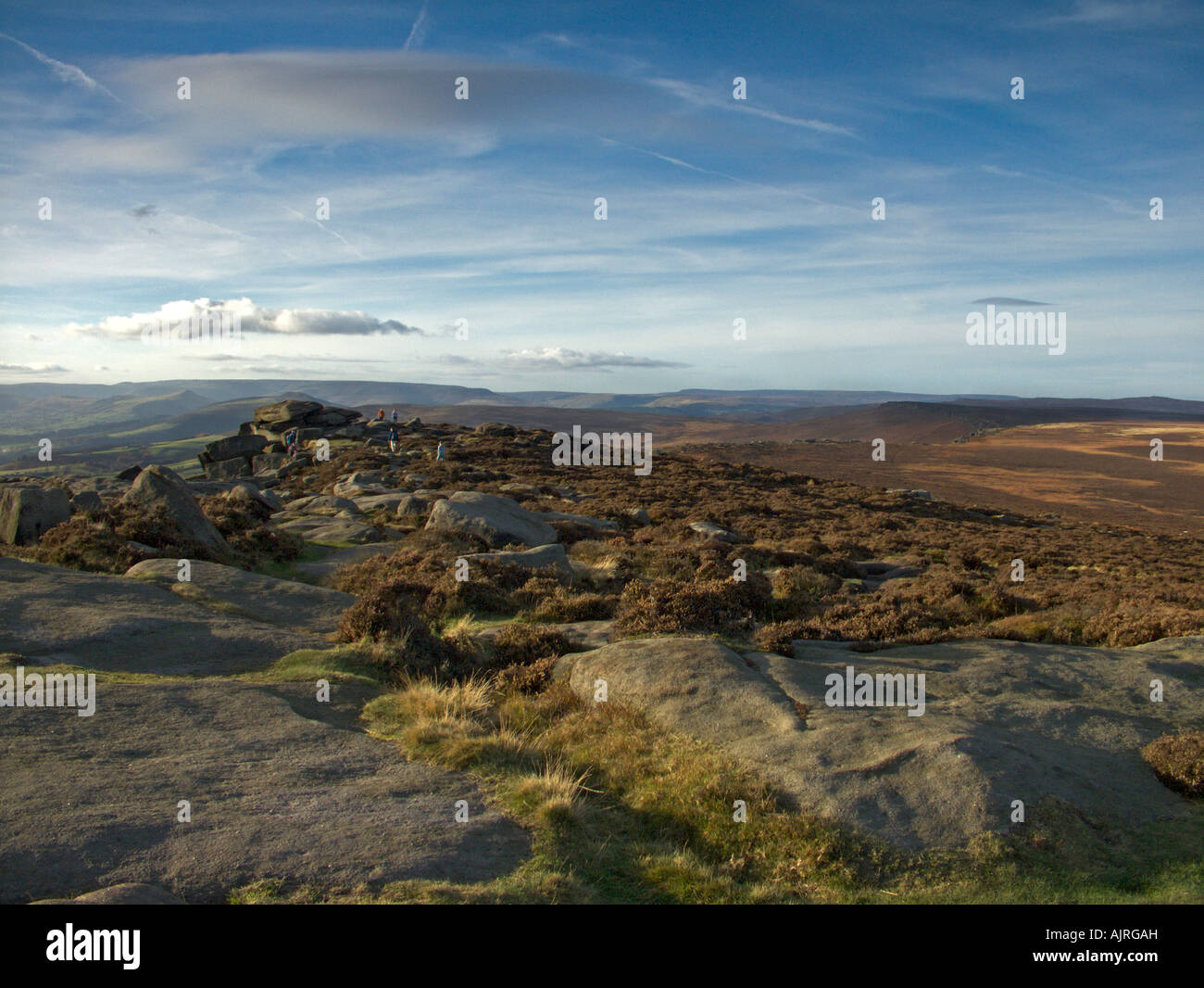 Stanage Edge in the Peak District National Park England, Moorland ...