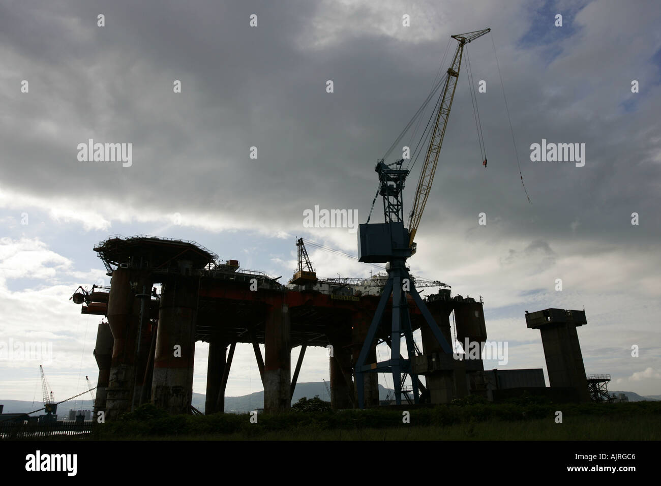 Borgholm Dolphin accomodation rig Harland and Wolff Shipyard Belfast ...