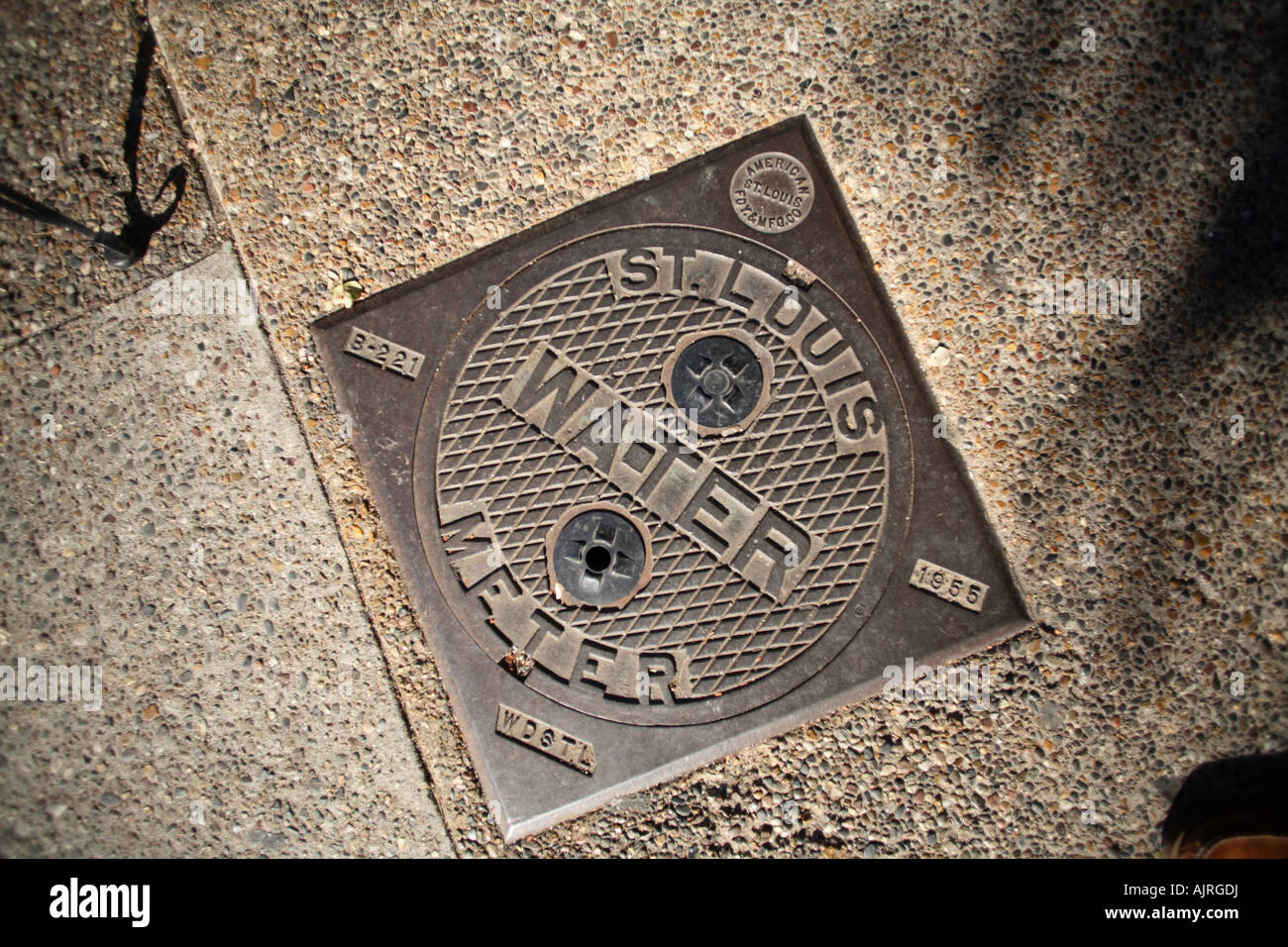 Manhole cover for Water Meter in St.Louis Stock Photo - Alamy