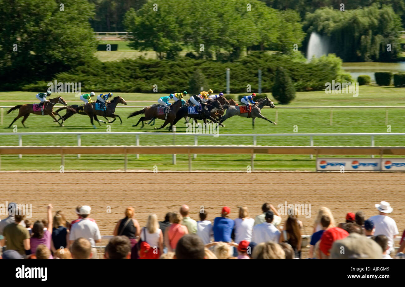 Crowds crowd horses horse racing hi-res stock photography and images ...