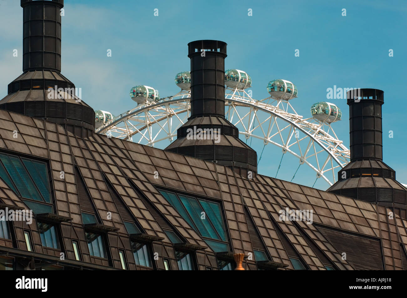 London Eye over the rooftops Stock Photo - Alamy