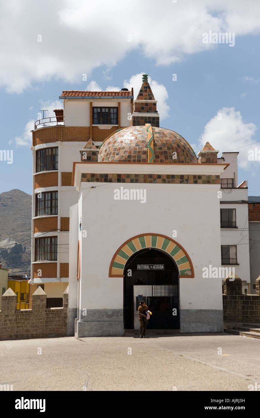 The cathedral in Copacabana a town on the shores of Lake Titicaca ...