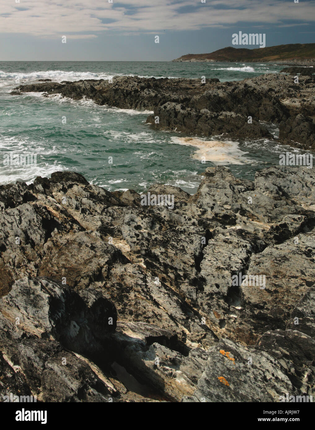 Woolacombe, North Devon, Rocky cove North of beach, UK, Europe Stock ...