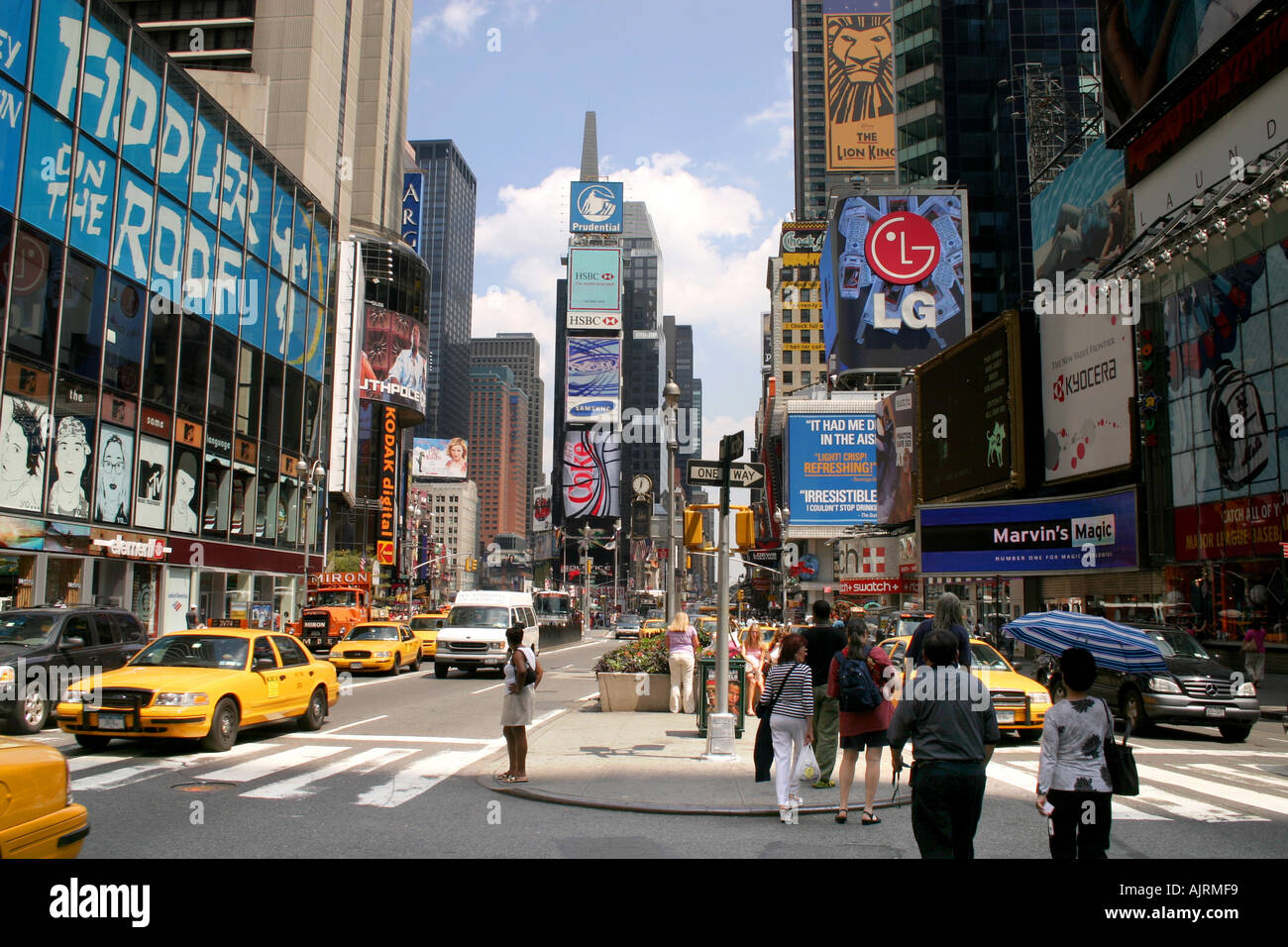 Times Square during the day in New York City in the United States of ...