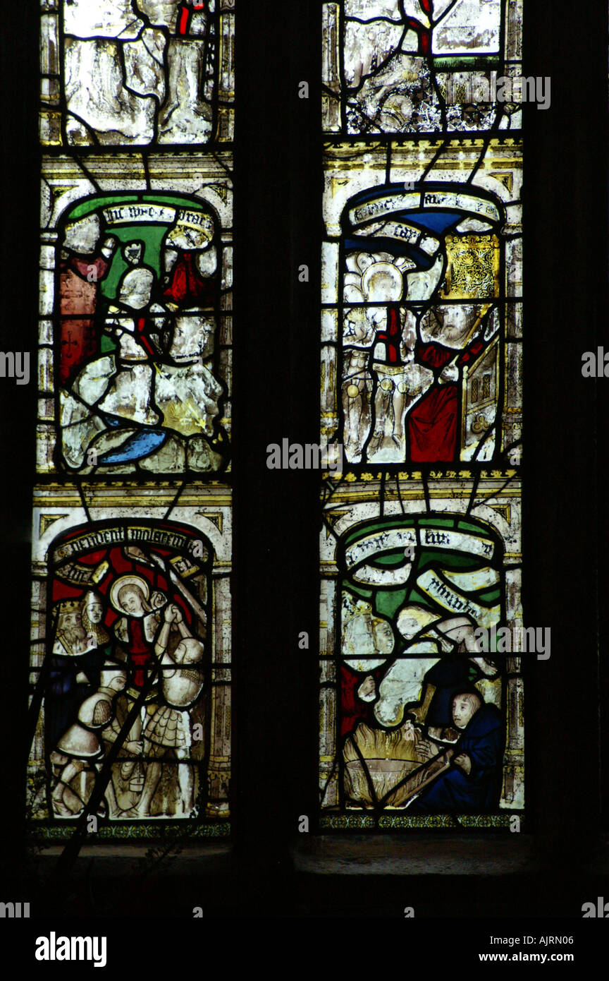 Part of the story of St George in medieval stained glass St Neot s ...