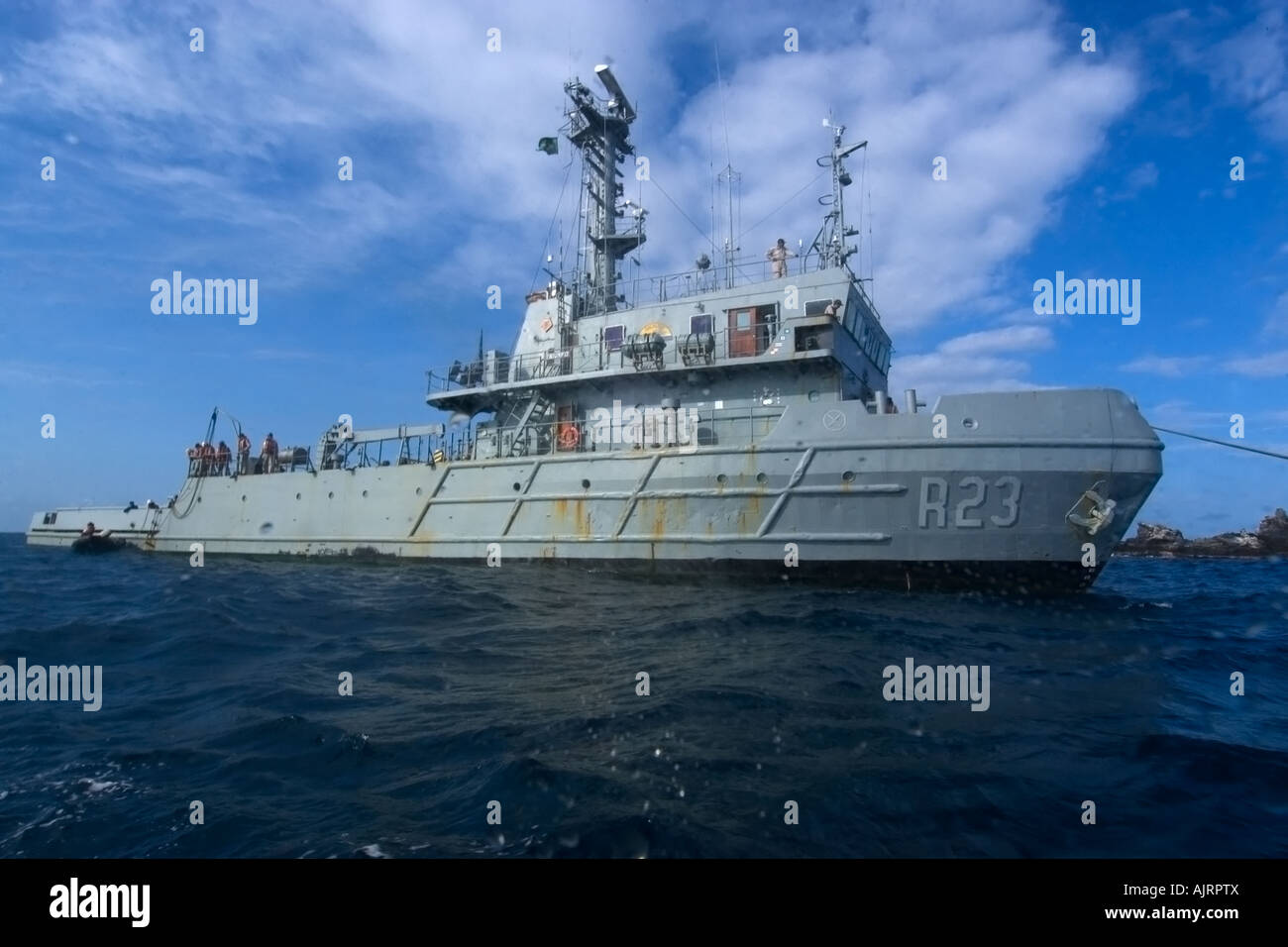 Brazilian navy patrol ship St Peter and St Paul s rocks Brazil Atlantic ...