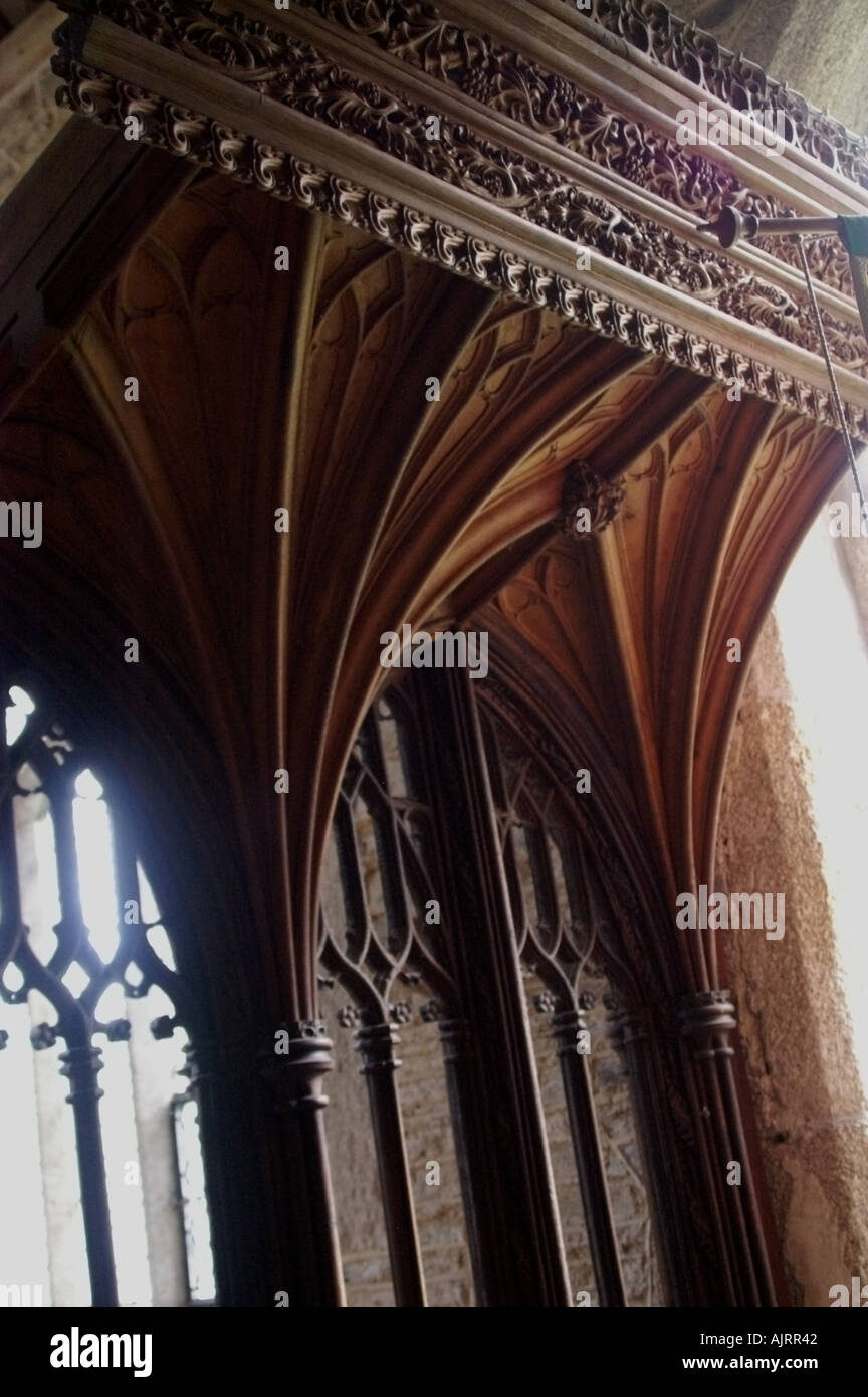 Part of the Rood screen inside St Nonna Church at Altarnun Cornwall ...