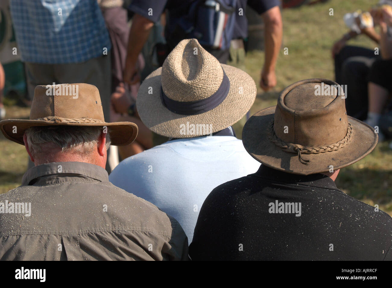 3 men wearing hats at Country show Dorset England UK GB EU Europe Stock ...