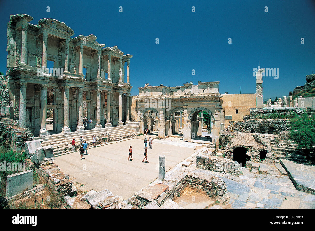 Celsus library, Ephesus ancient city, Turkey Stock Photo - Alamy