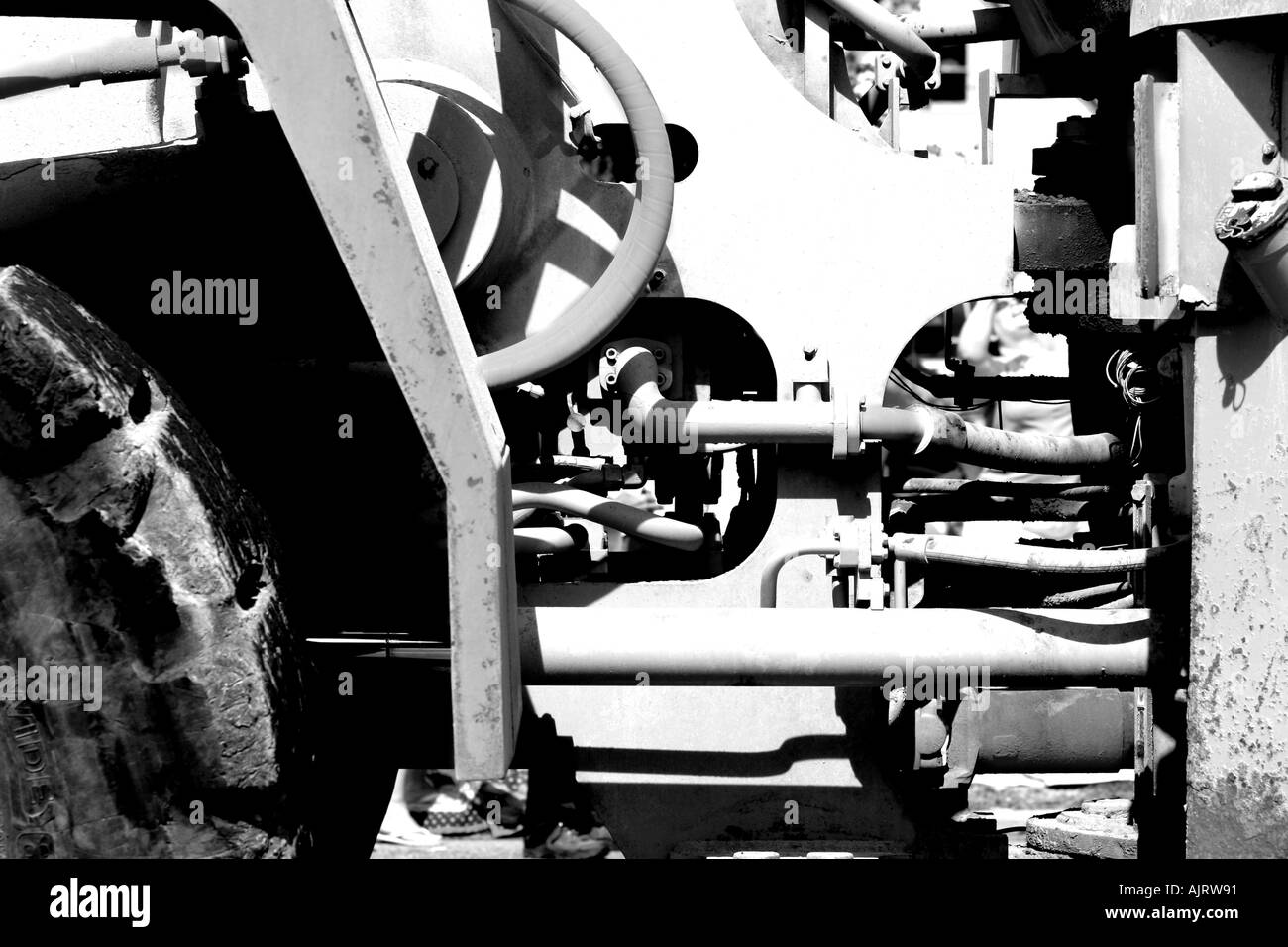 Construction equipment machinery Black and White Stock Photos & Images ...