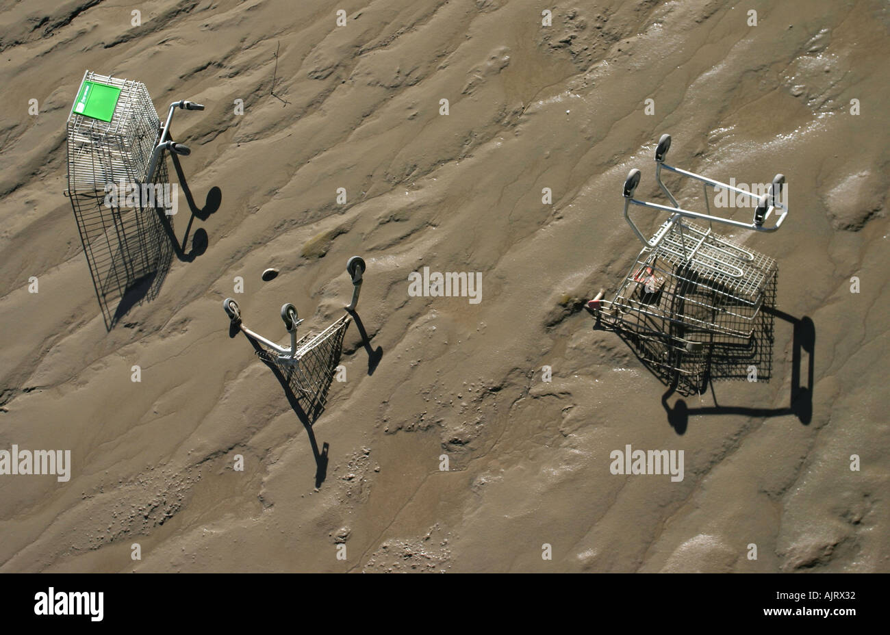 Thames shopping trolley park in London UK Stock Photo - Alamy