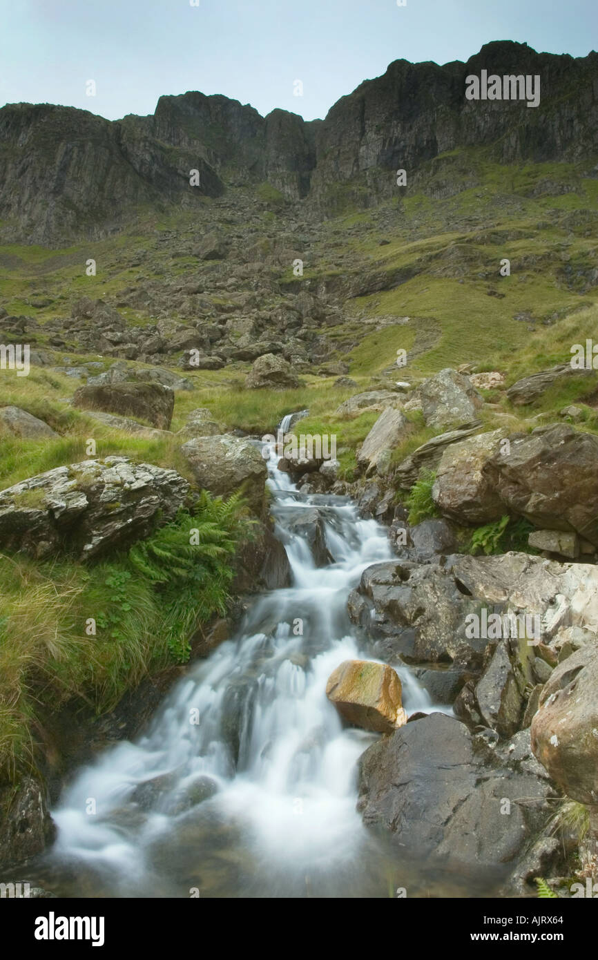 waterfall Cwm Idwal snowdonia Stock Photo - Alamy