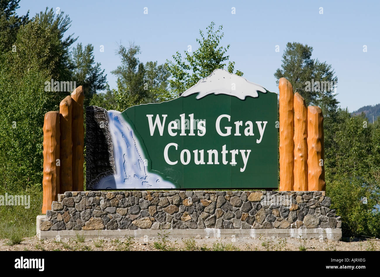 Sign at Wells Gray Provincial Park, British Columbia, Canada Stock ...