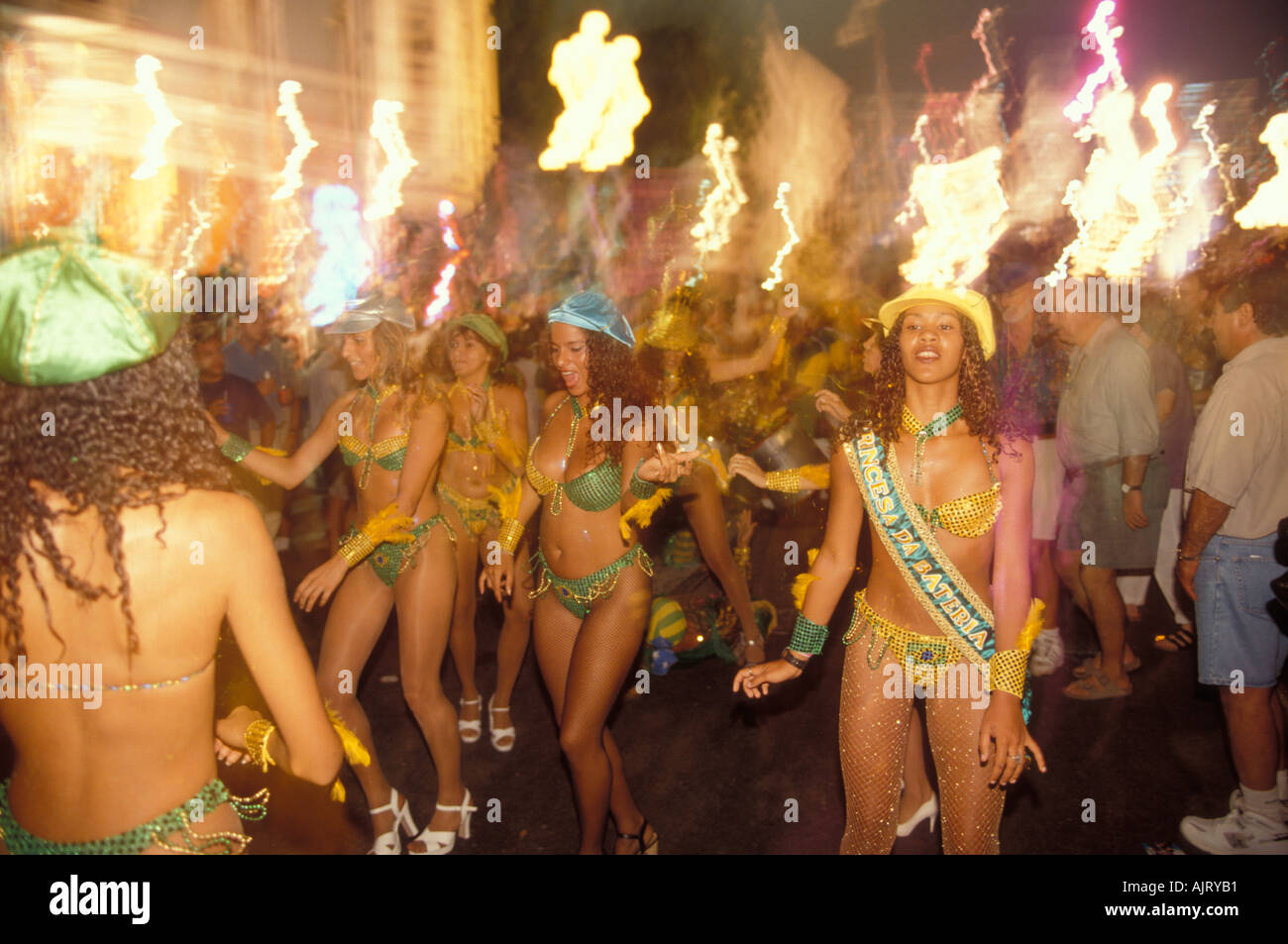 A Brazilan Dance Troupe Parades Through San Diegos Famous Night Scene