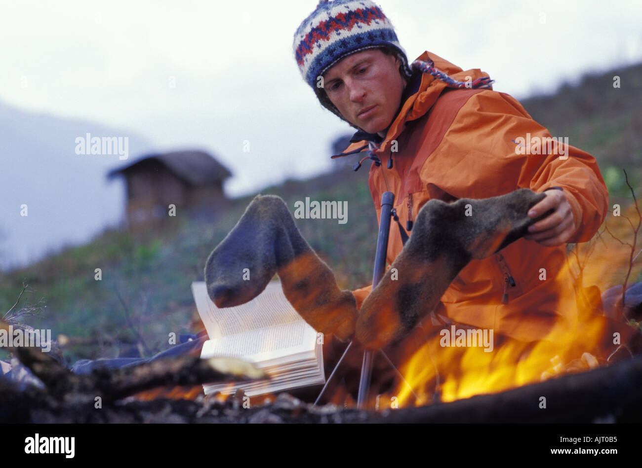 Drying clothes by fire hi-res stock photography and images - Alamy