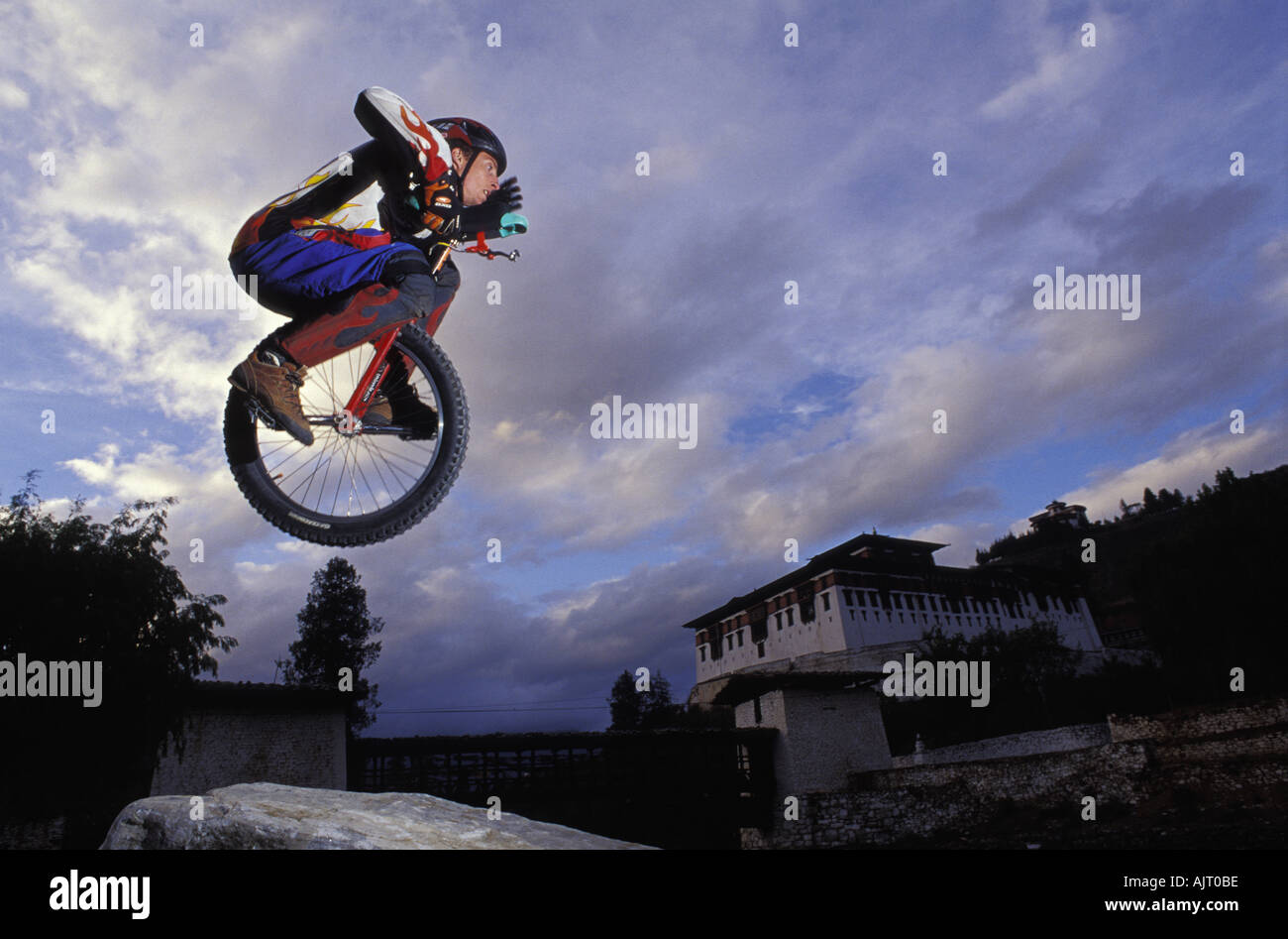 Unicyclist bhutan hi-res stock photography and images - Alamy