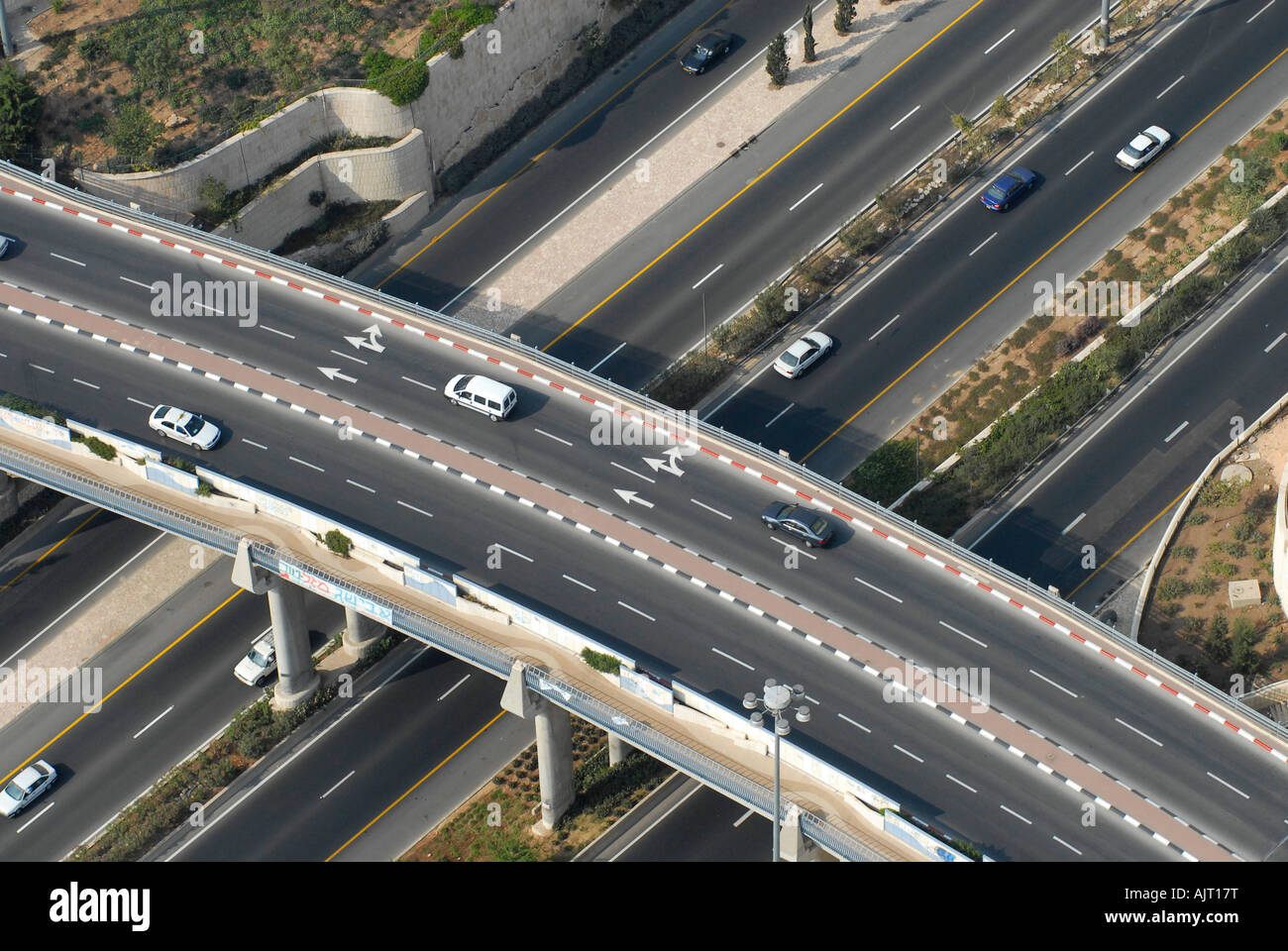 Aerial view of Junction roads over Highway 50 or Begin expressway named ...