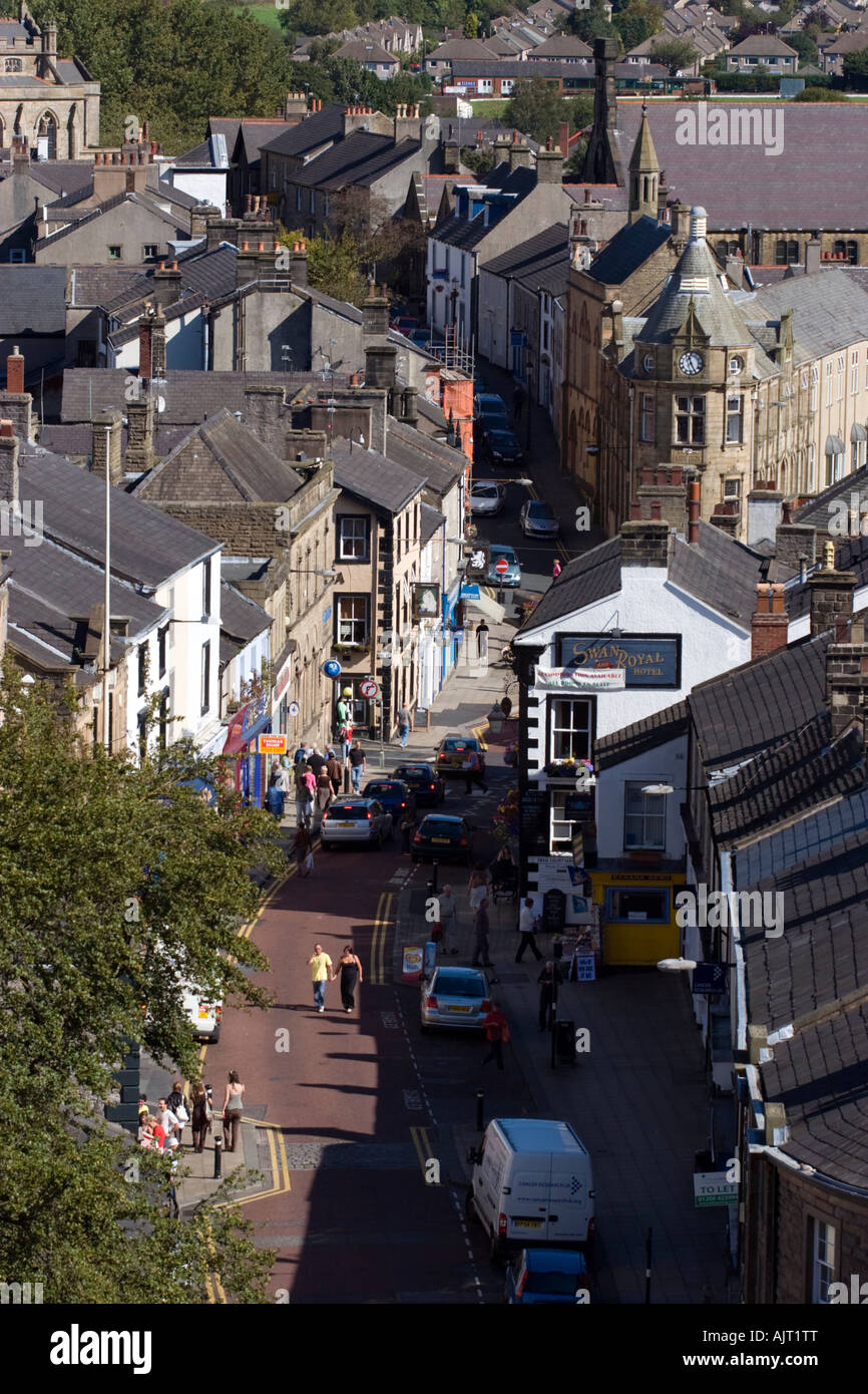 Main street of Clitheroe viewed from Clitheroe Castle Stock Photo - Alamy