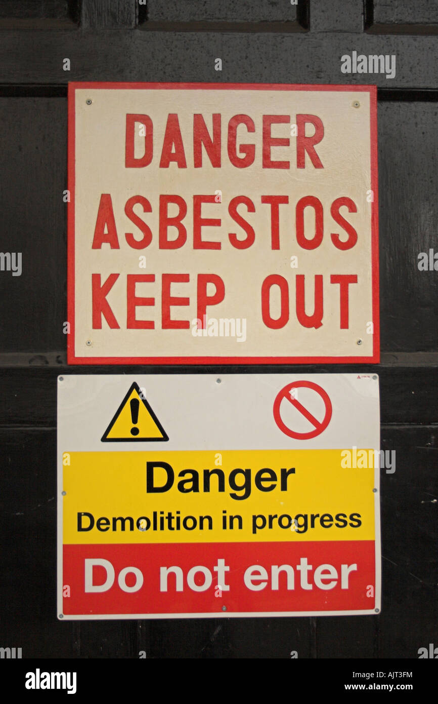 Asbestos warning sign Stock Photo - Alamy