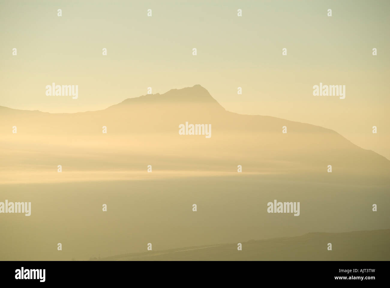 Morning mist on the Benchoona - Doughruagh hills, from Renvyle beach ...