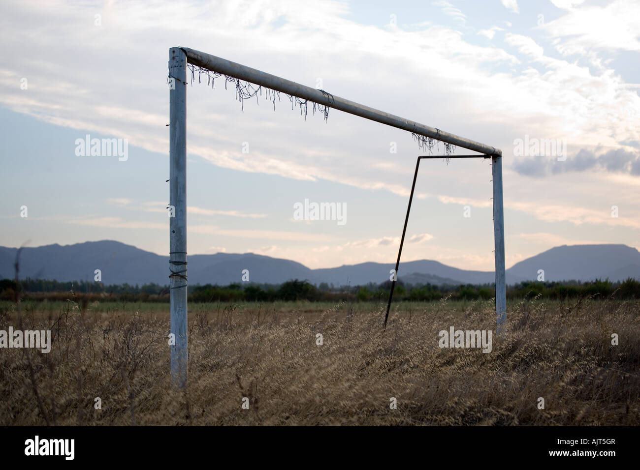 Old rusty Soccer Goal, Sulcis Sardegna, Italy Stock Photo - Alamy