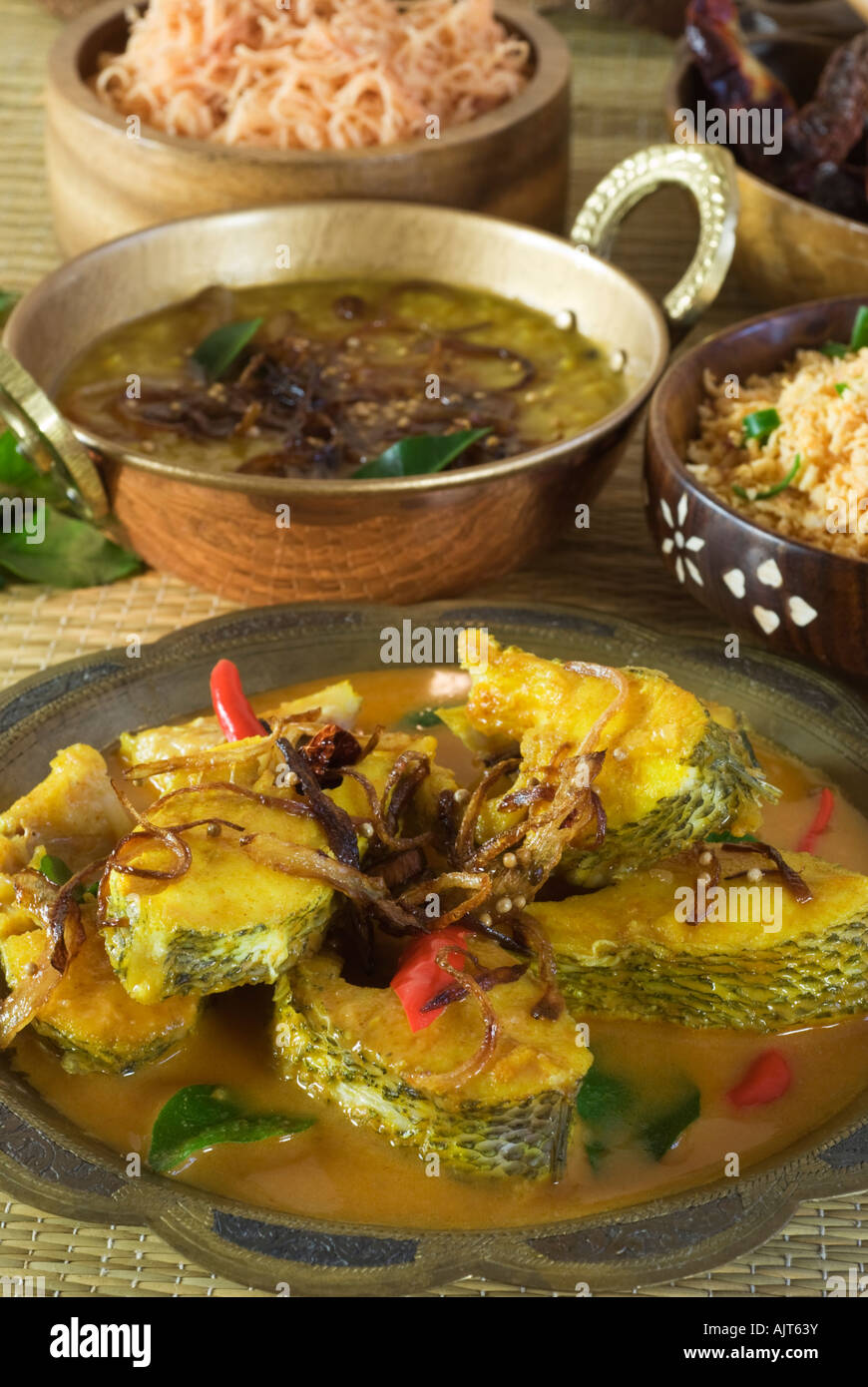 Fish curry with String Hoppers Sri Lanka Food Stock Photo - Alamy