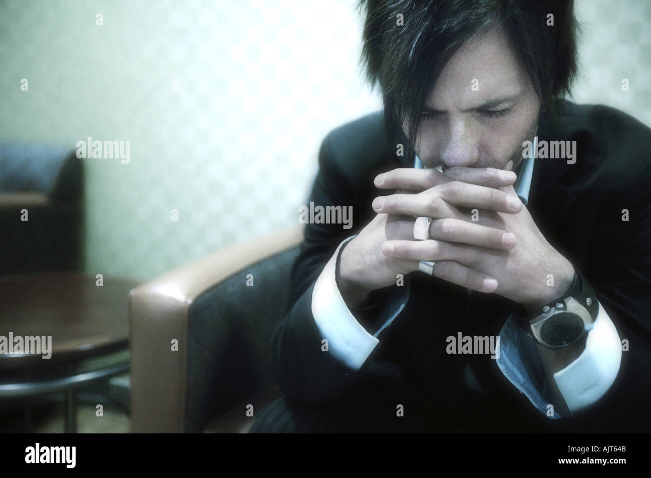 Man deep in thought Stock Photo - Alamy