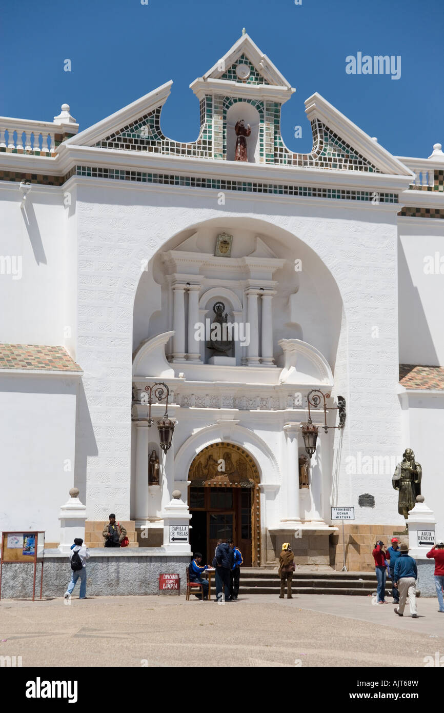 The cathedral in Copacabana a town on the shores of Lake Titicaca ...