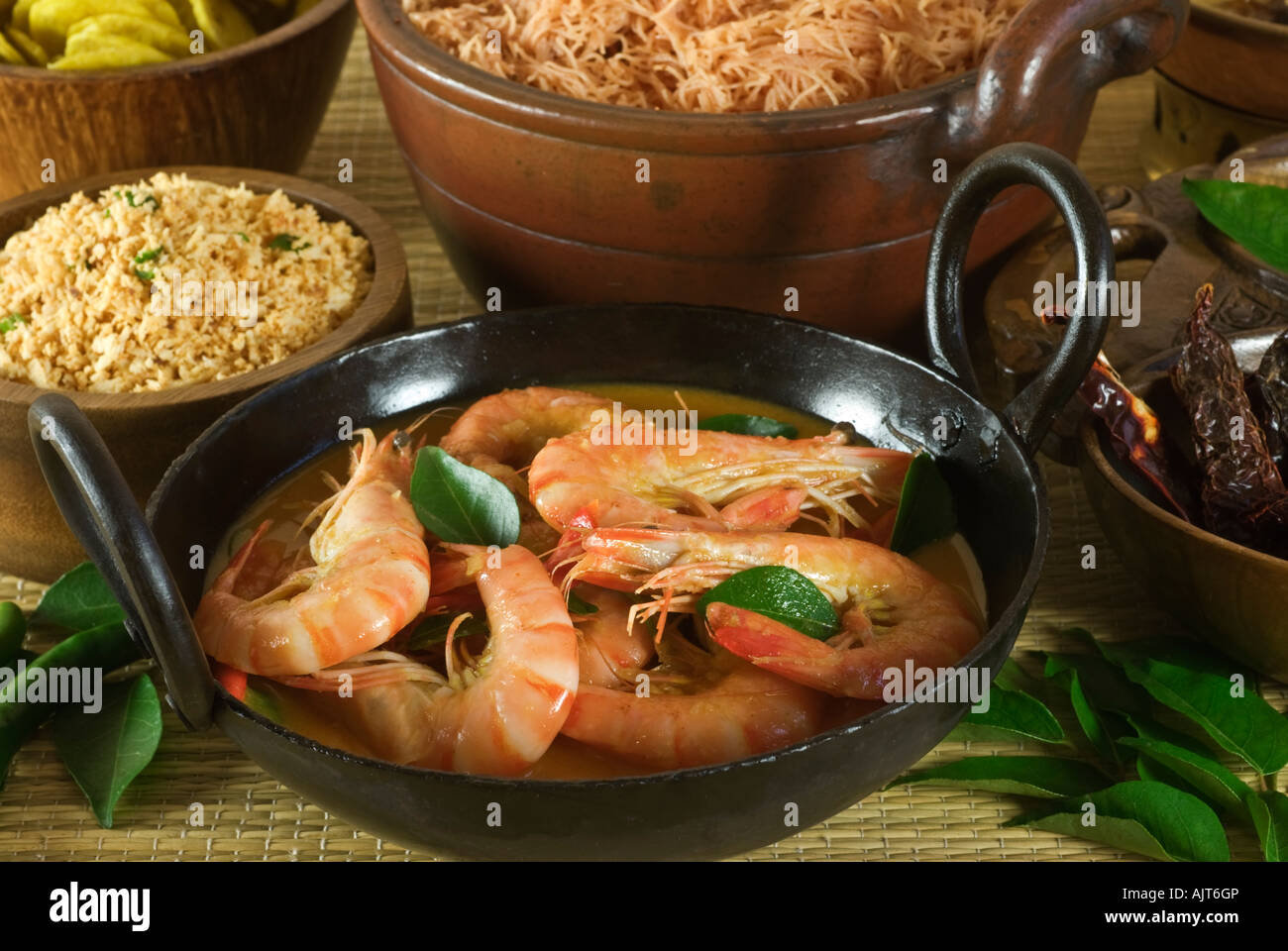 Prawn curry and String Hoppers Sri Lanka Food Stock Photo - Alamy