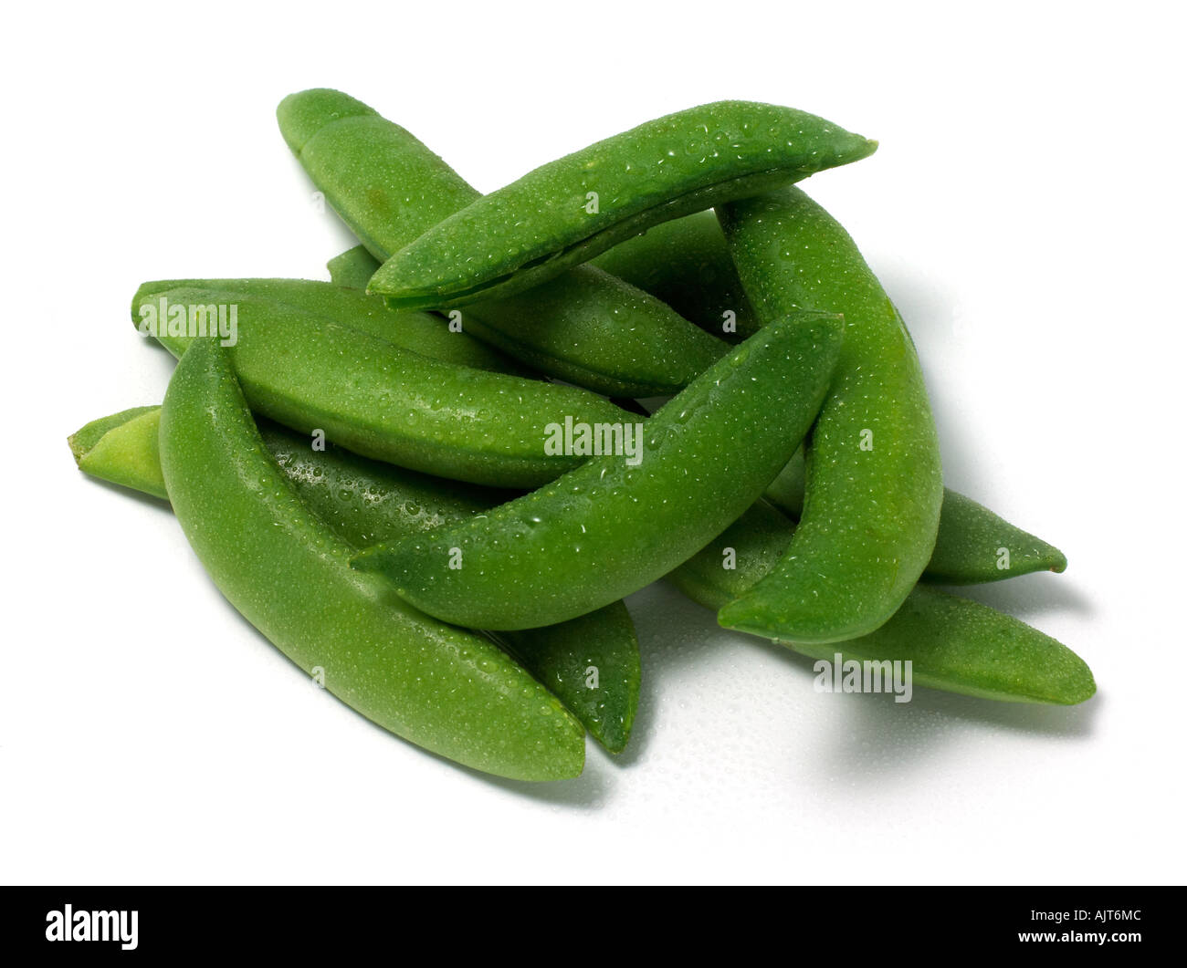 Mange Tout cut out on a white background Stock Photo - Alamy