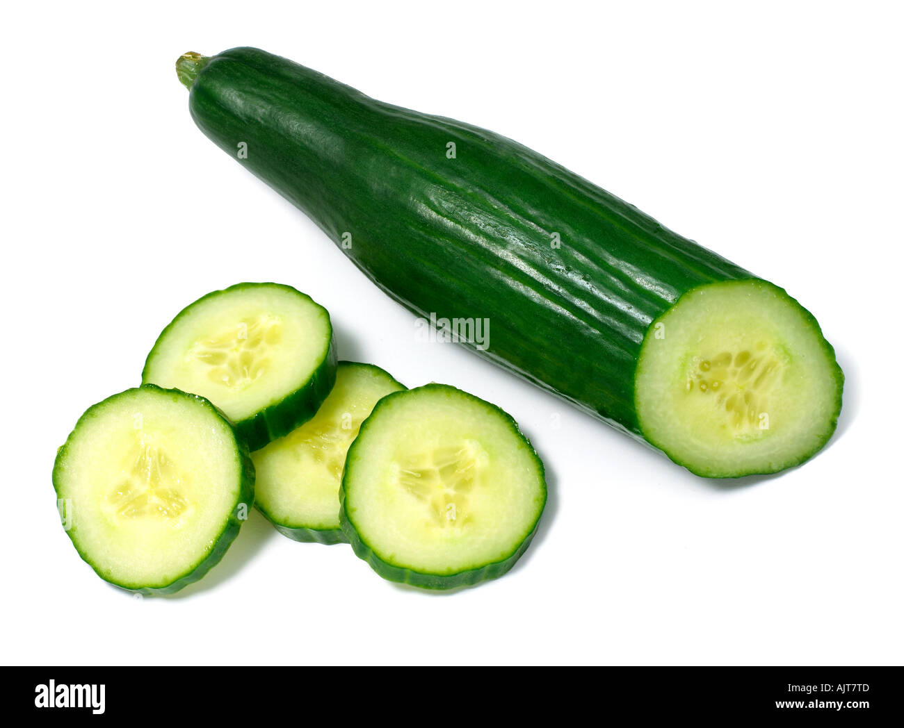 Green cucumber cut in hi-res stock photography and images - Alamy