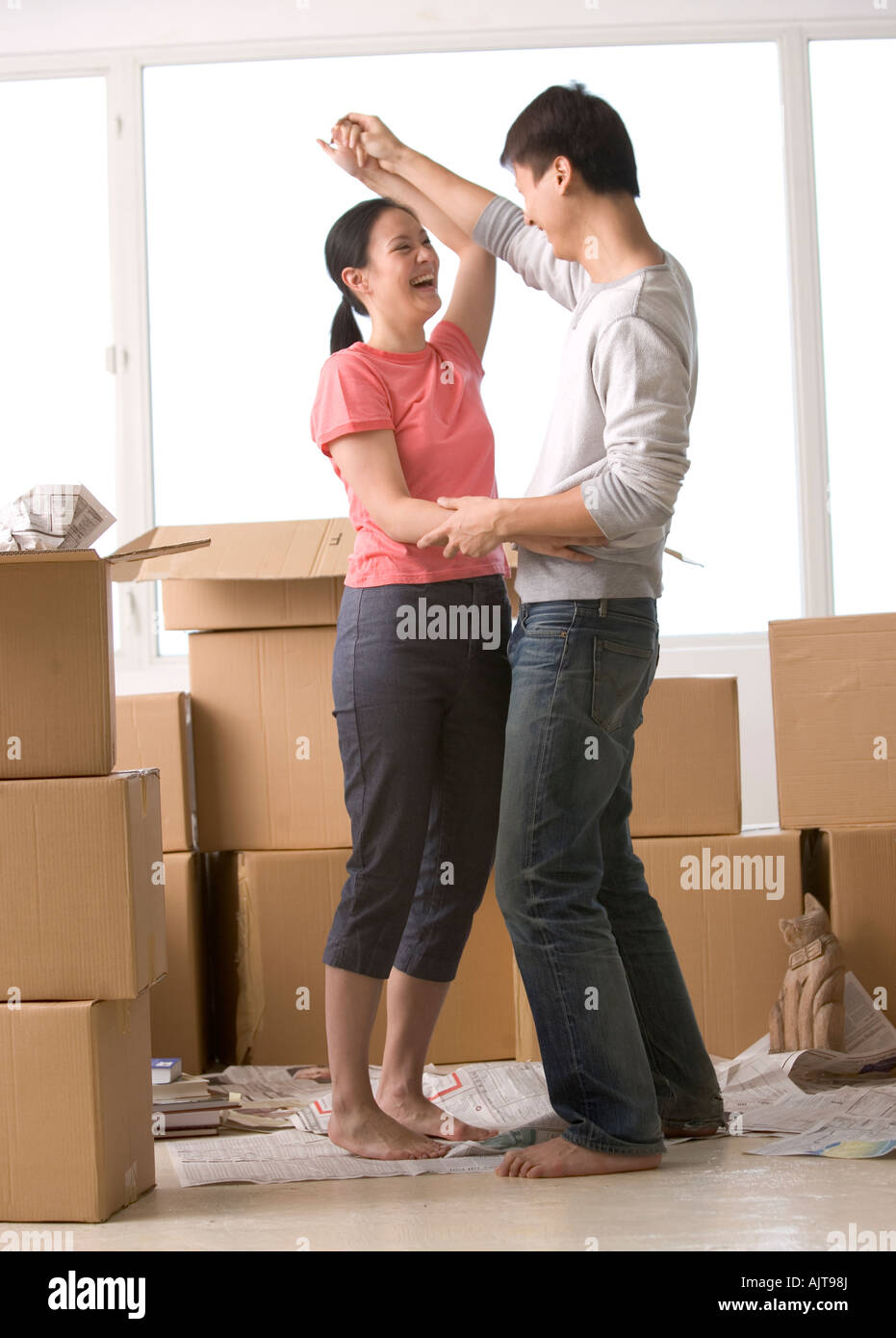 Young couple dancing cardboard hi-res stock photography and images - Alamy
