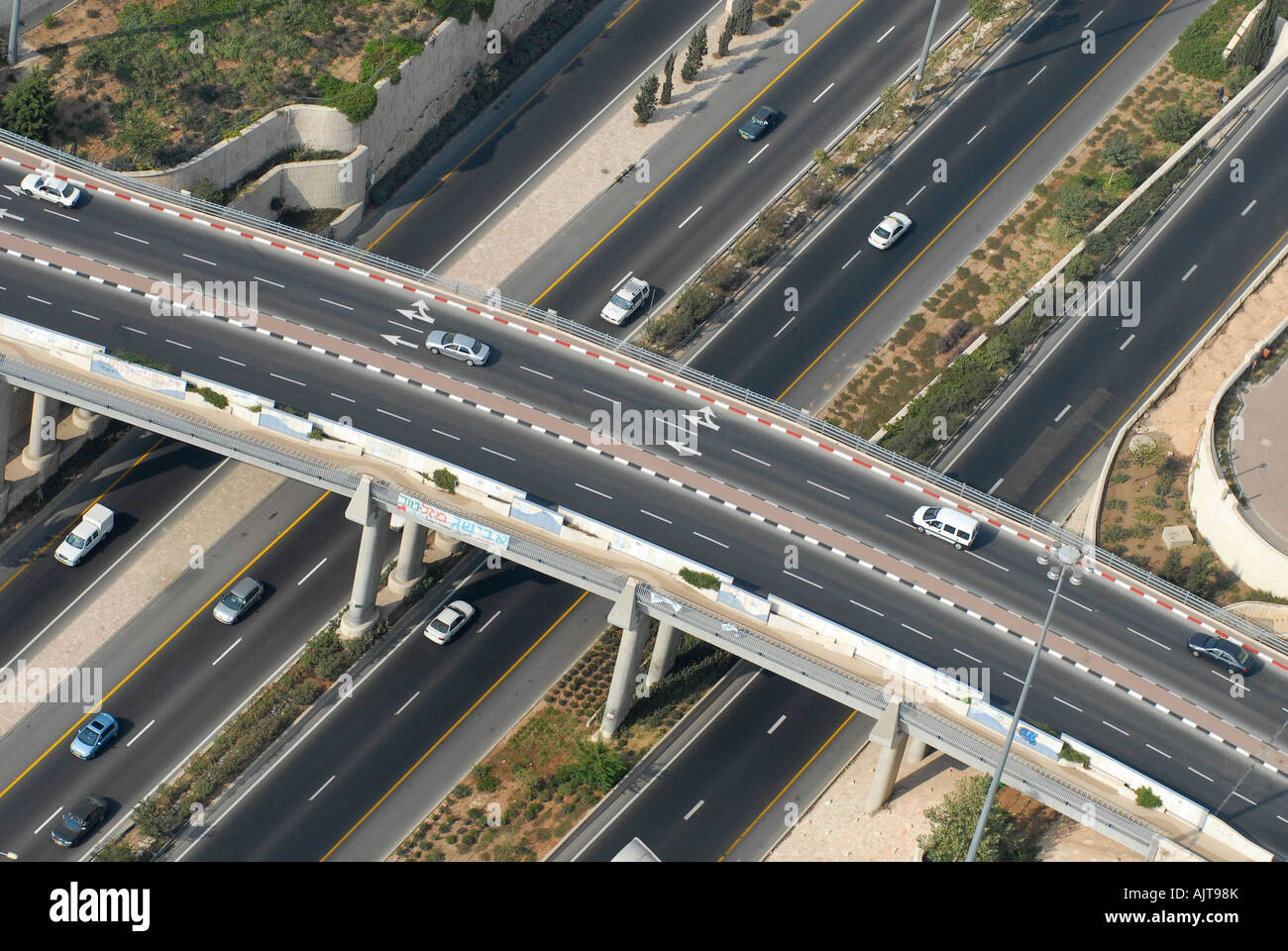 Aerial view of Junction roads over Highway 50 or Begin expressway named ...