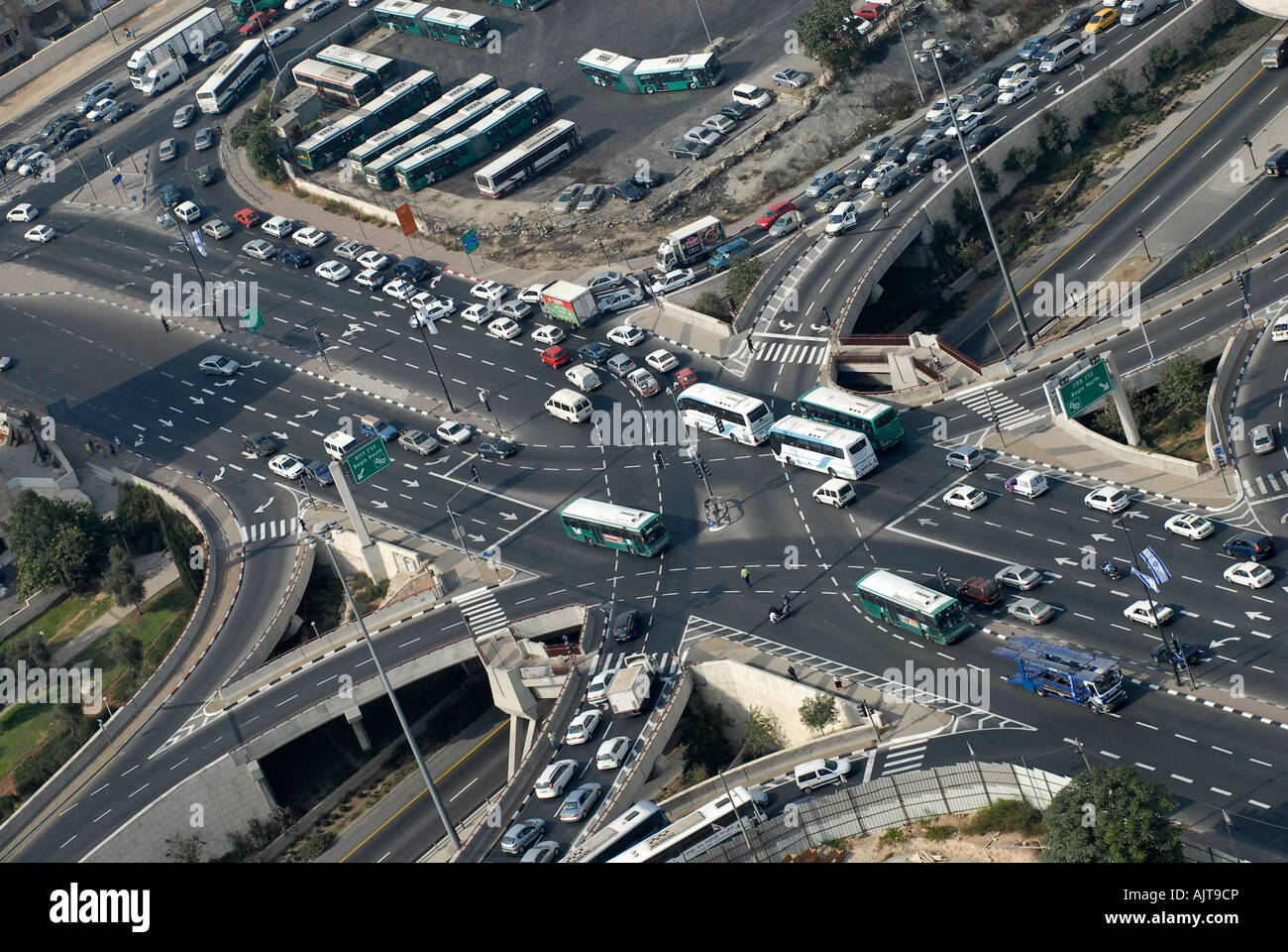 Aerial view of Junction roads over Highway 50 or Begin expressway named ...