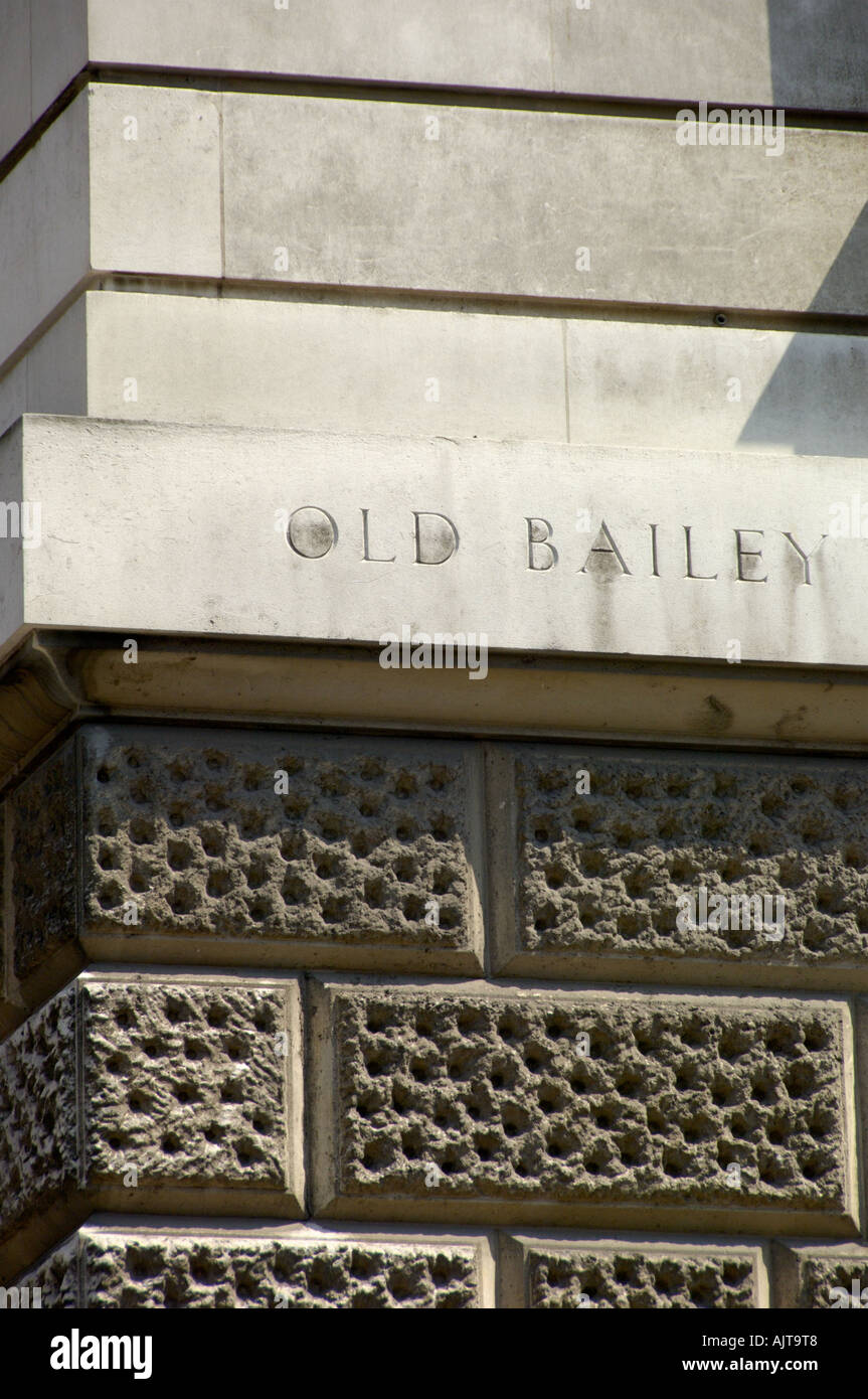 Old Bailey street name carved in stone London Stock Photo - Alamy