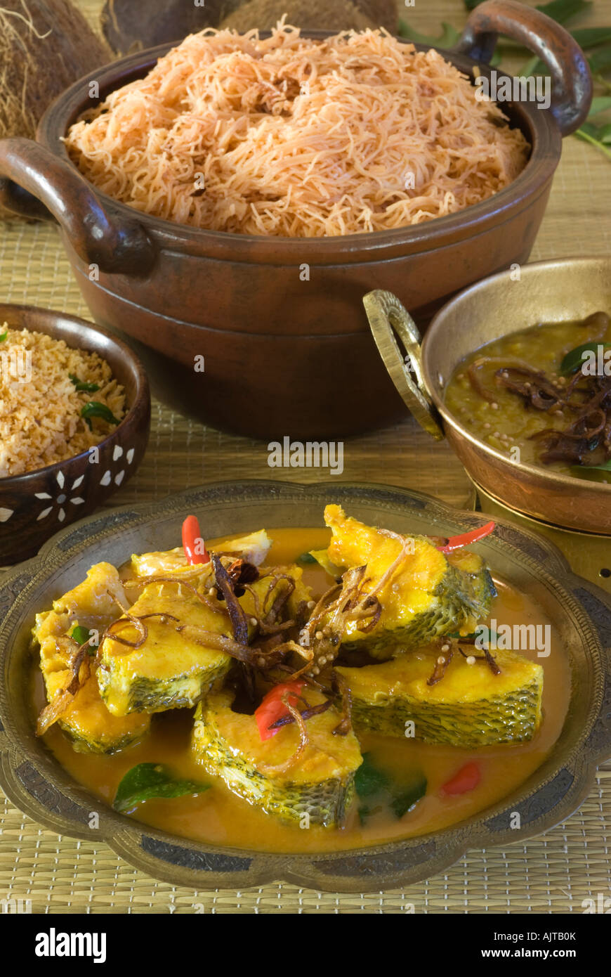 Fish curry with String Hoppers Sri Lanka Food Stock Photo - Alamy