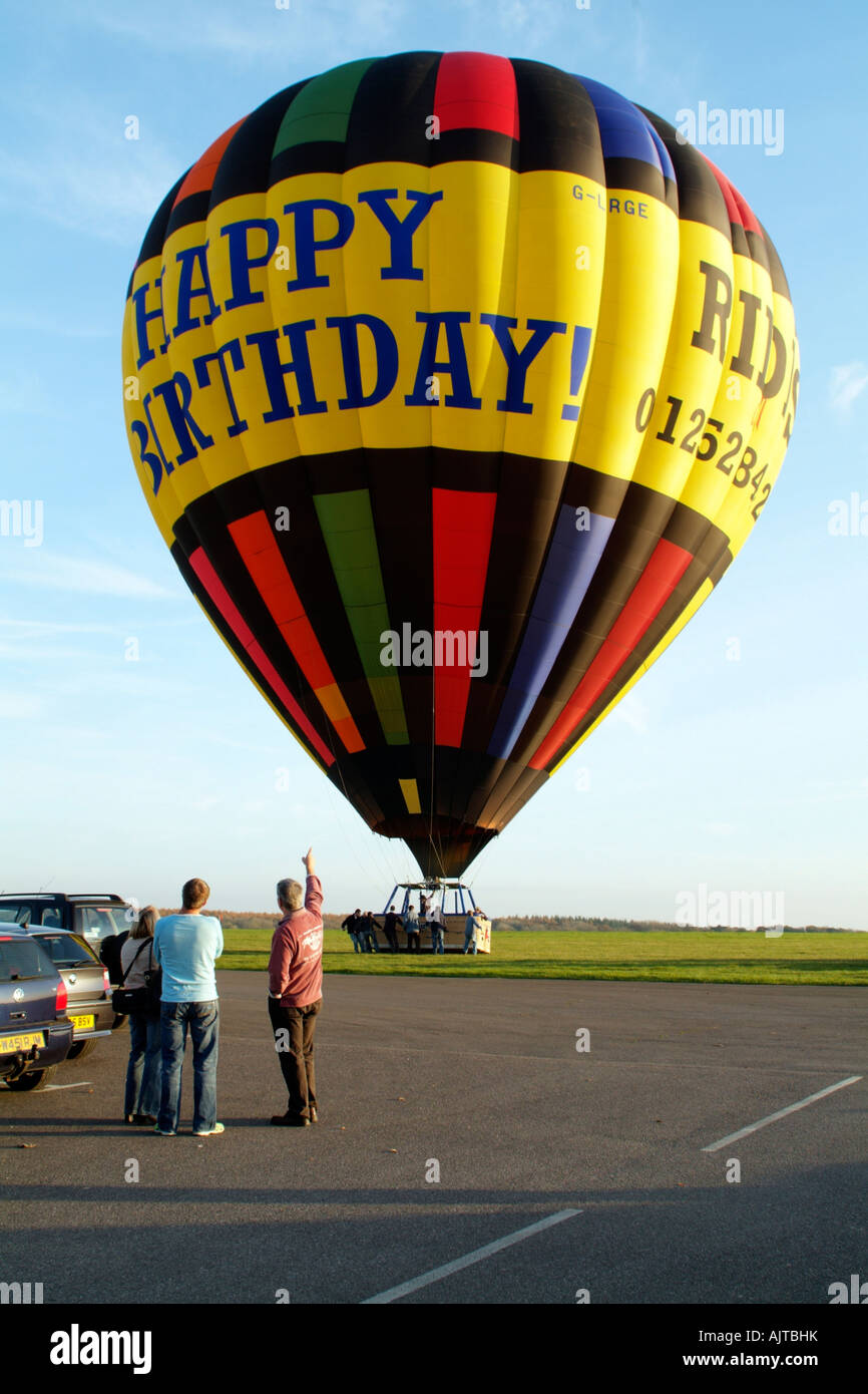 Hot Air Balloon Flight Landing Stock Photo - Alamy