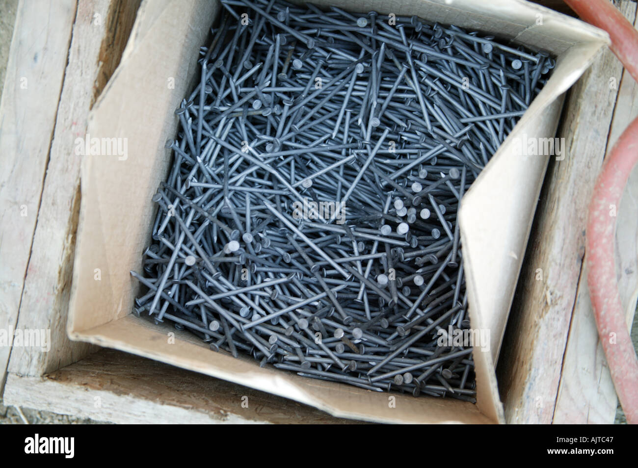 Box of nails Stock Photo - Alamy
