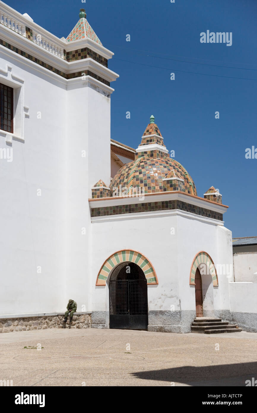 The cathedral in Copacabana a town on the shores of Lake Titicaca ...