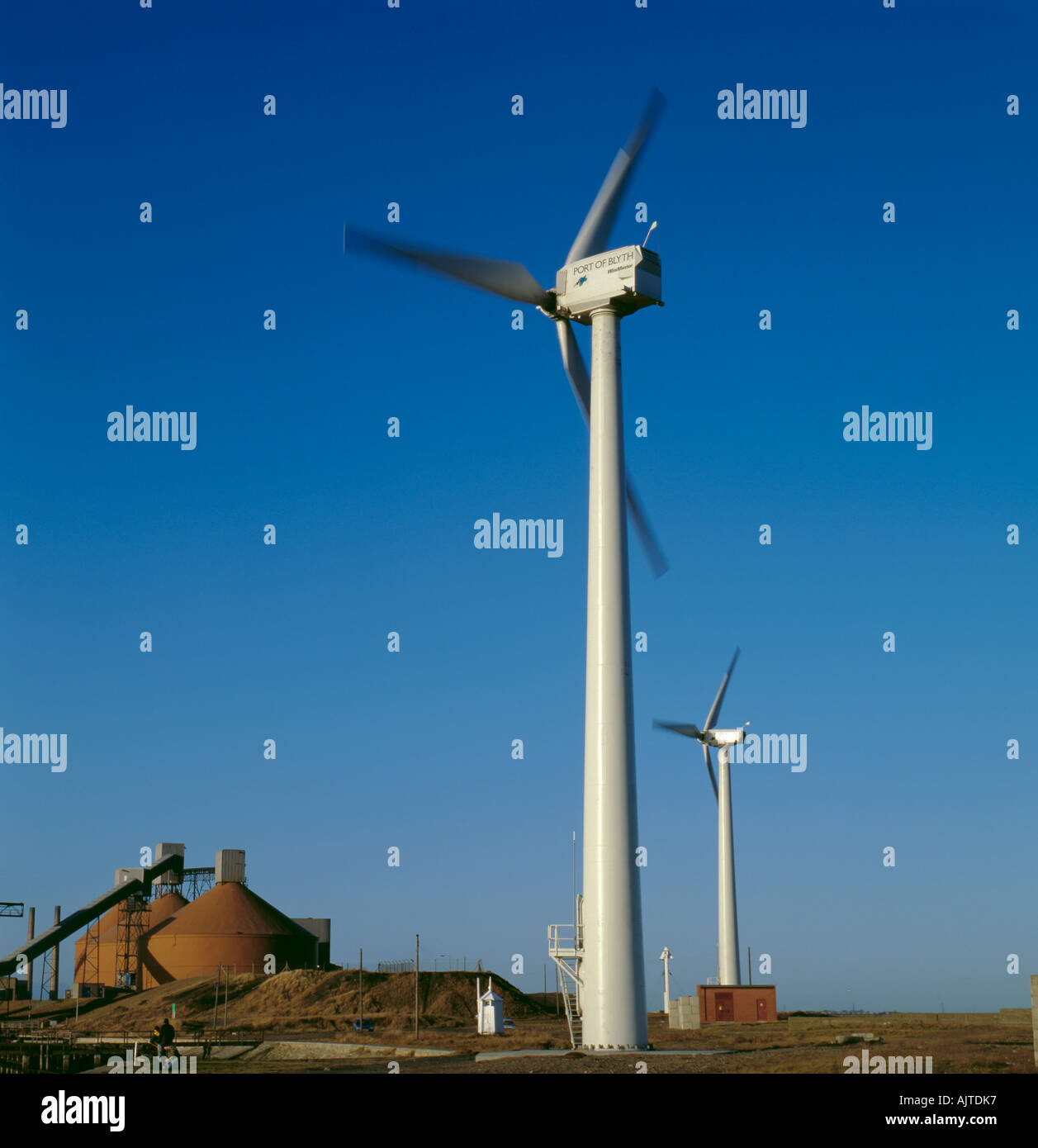 Blyth Harbour wind farm, Blyth, Northumberland, England, UK Stock Photo ...
