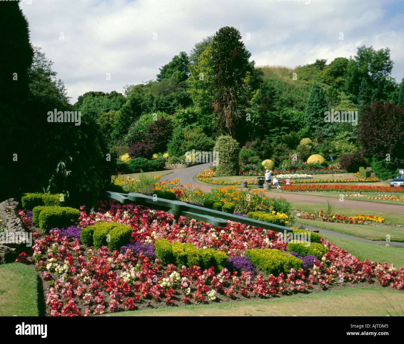 Floral clock, Carlisle Park, Morpeth, Northumberland, England, UK Stock ...