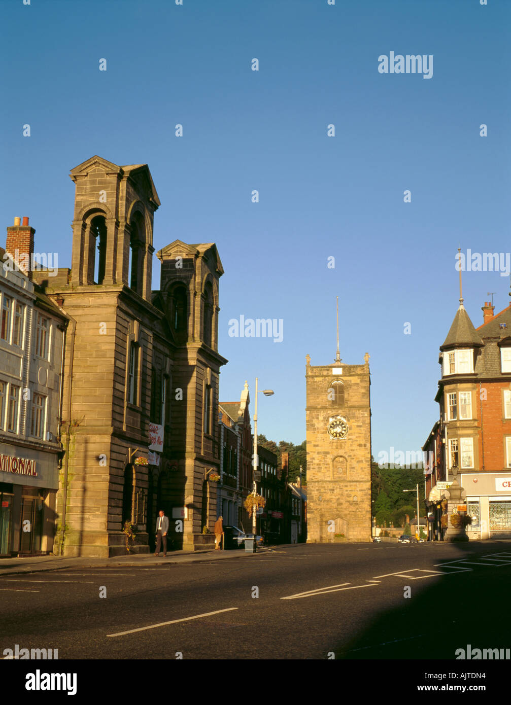 Town Hall and Clock Tower, Morpeth, Northumberland, England, UK Stock ...