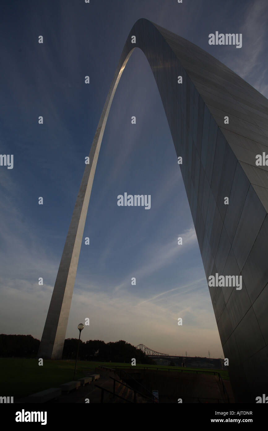 The Gateway Arch, St. Louis, MO Dramatic lighting, viewing to the East ...