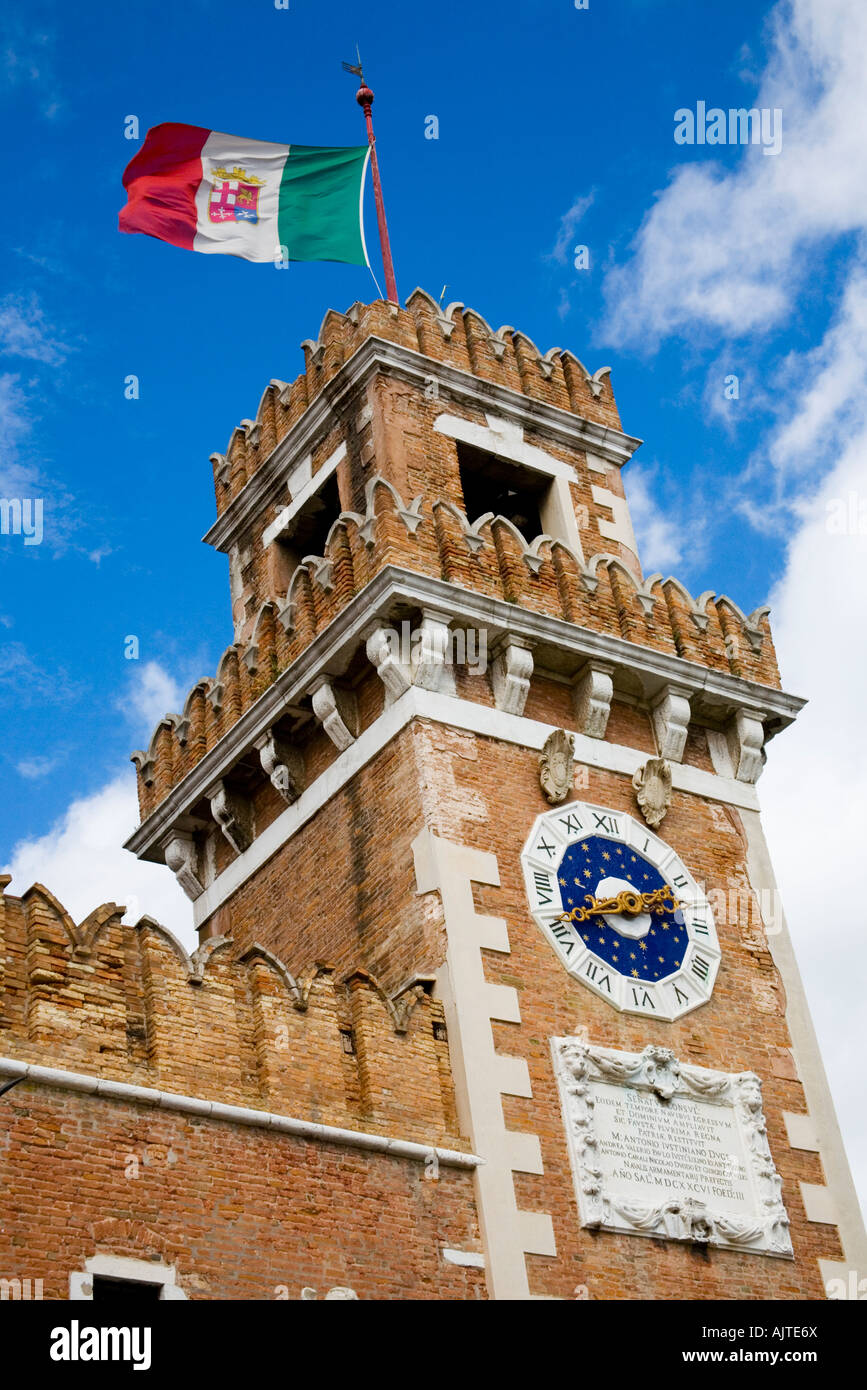 Clock tower entrance to the arsenale Stock Photo - Alamy