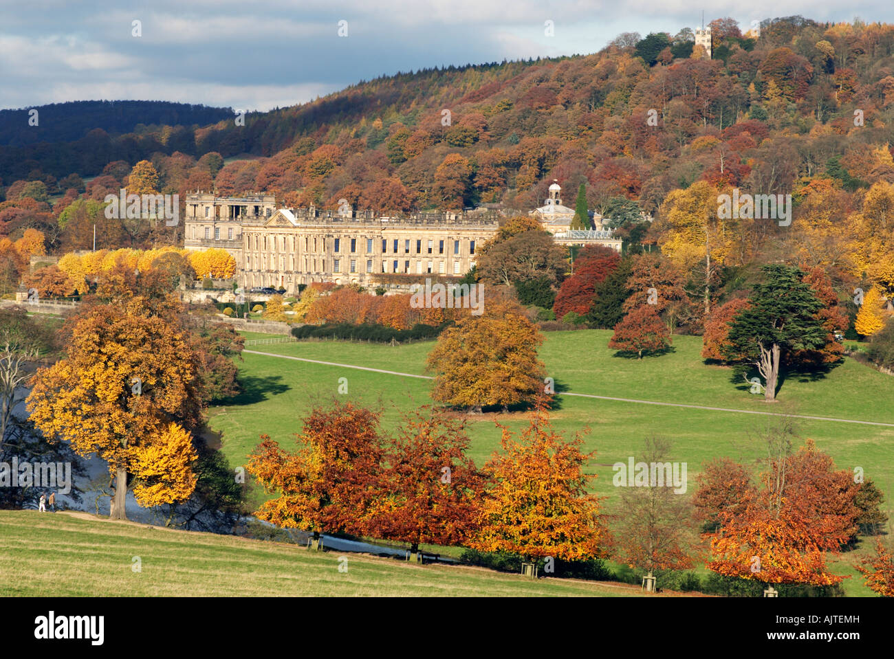 Chatsworth House in Derbyshire England Stock Photo - Alamy