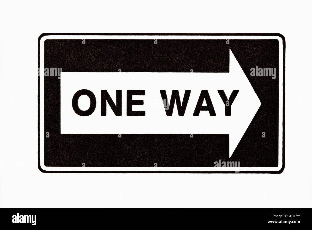 One way road sign sign on white background Stock Photo - Alamy