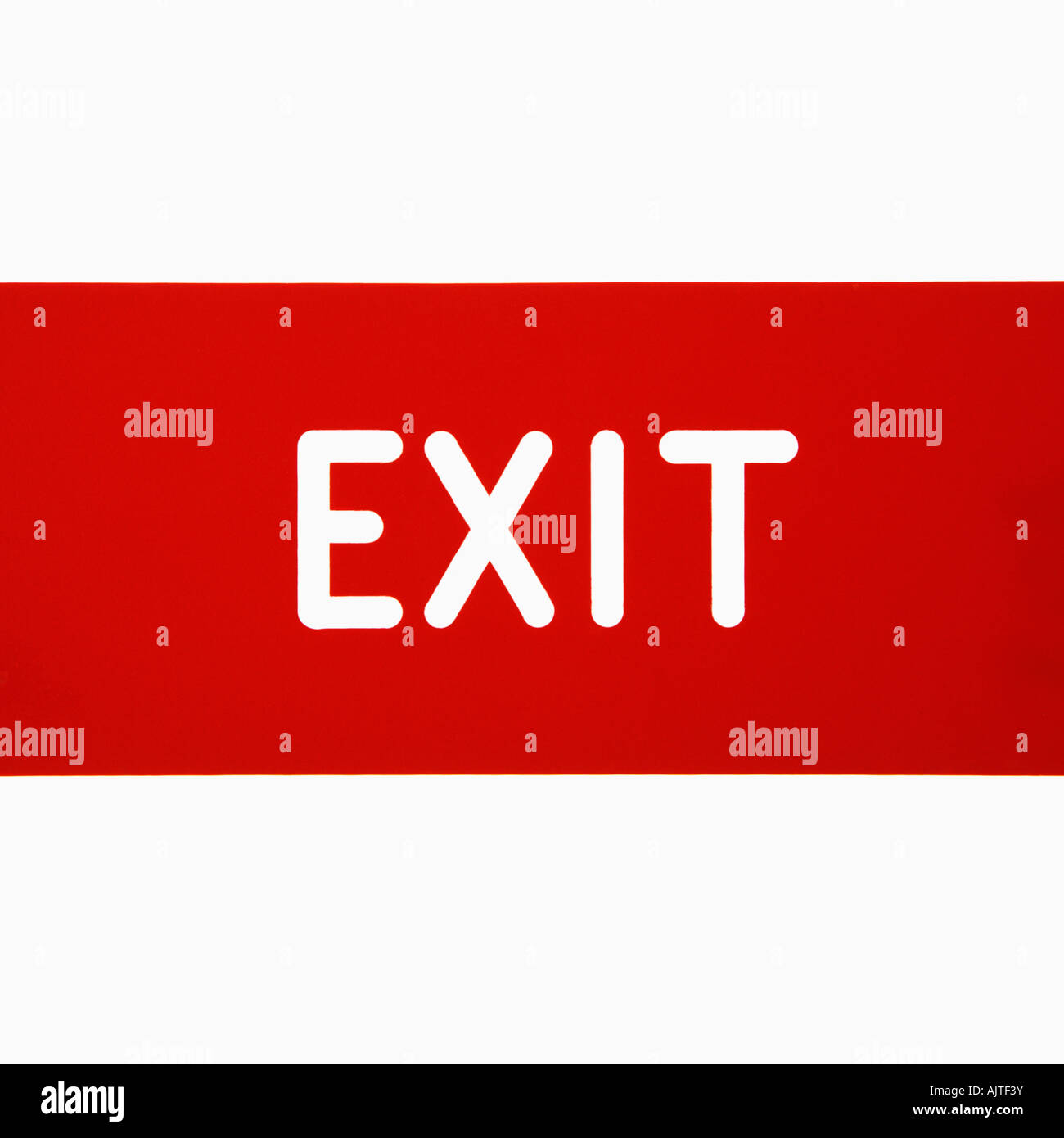 Exit sign against white background Stock Photo - Alamy